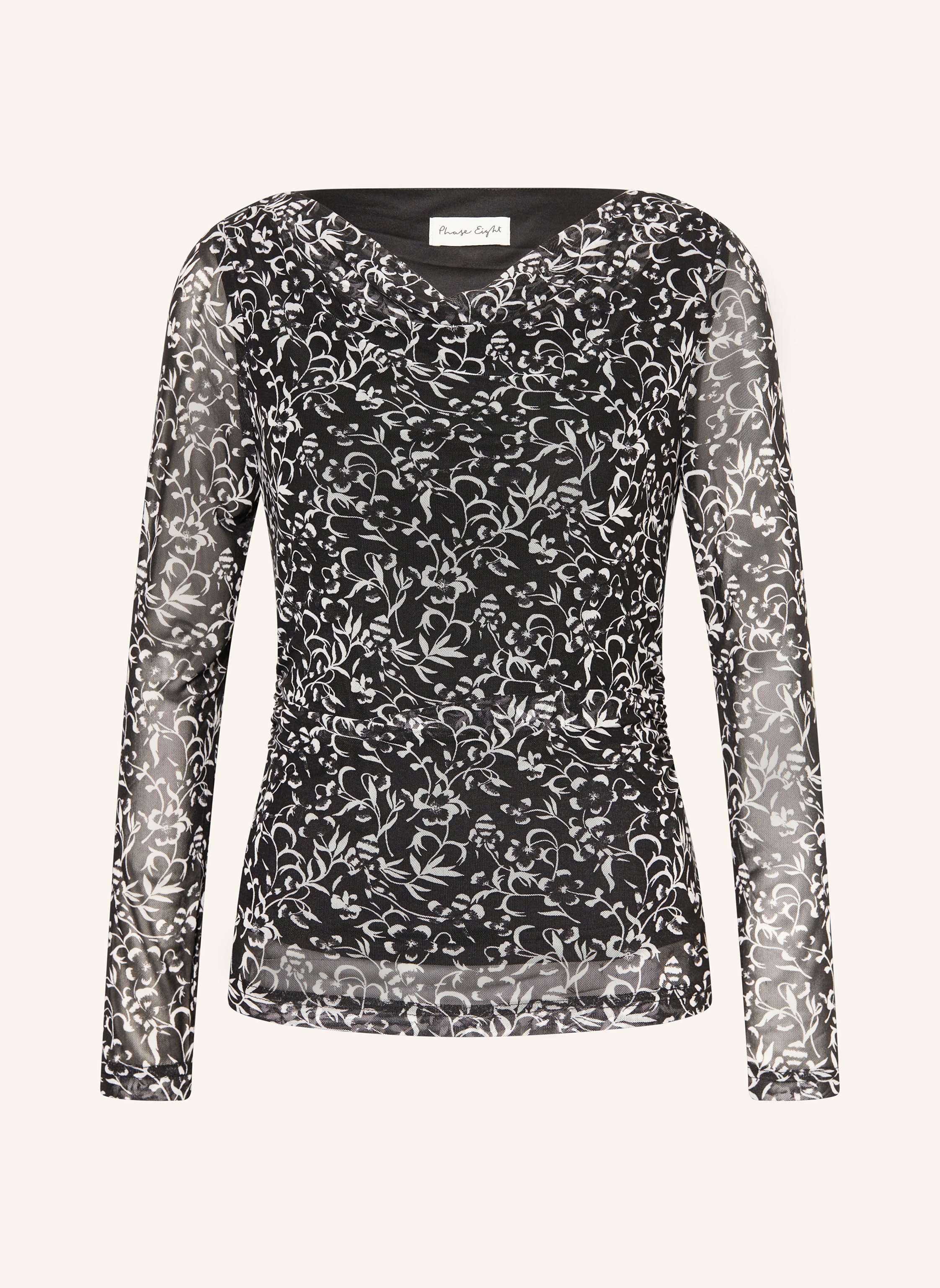 Phase Eight Longsleeve TAMMY aus Mesh in schwarz / weiss