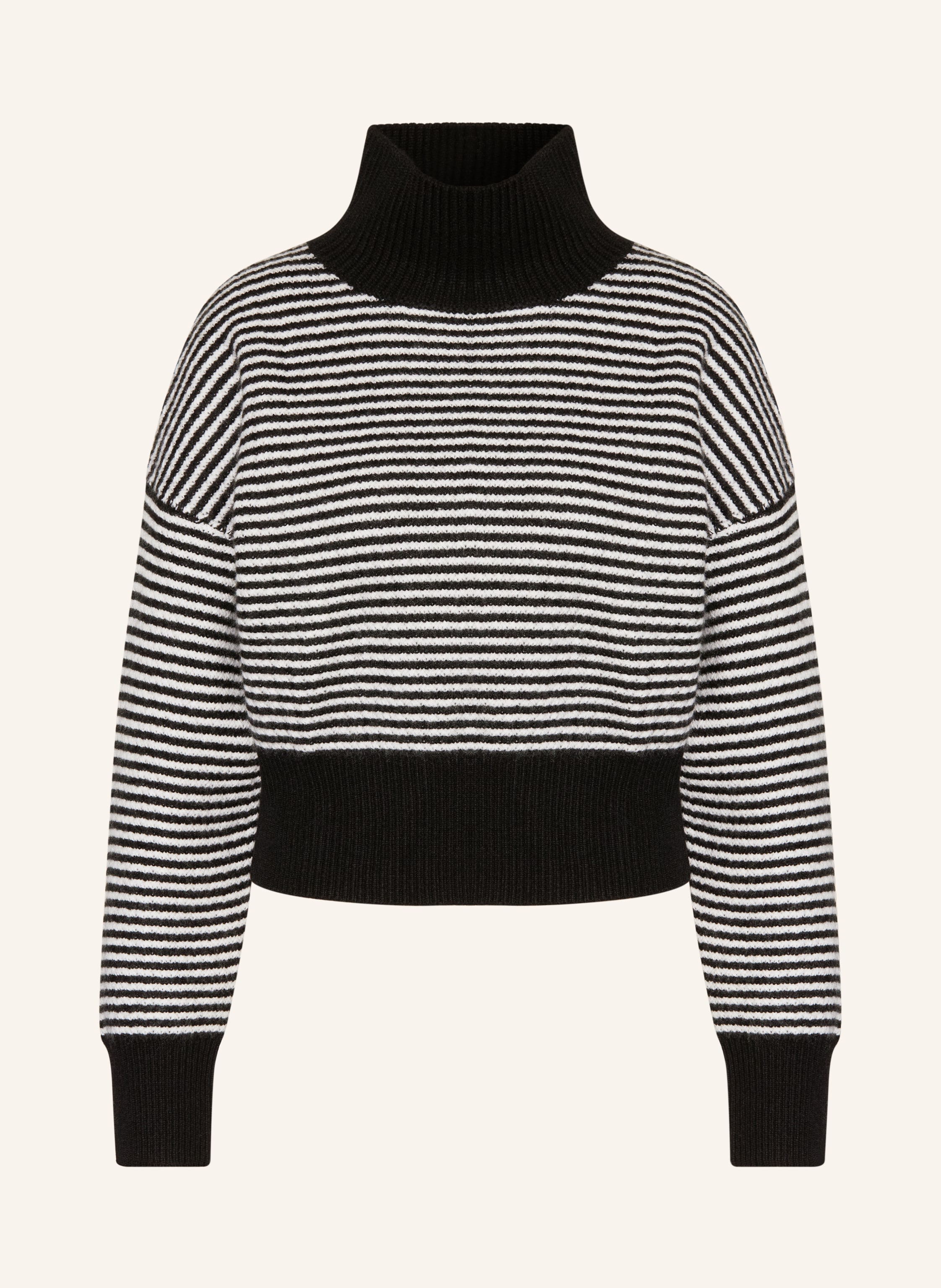 LISA YANG Kasjmier trui in zwart / ecru