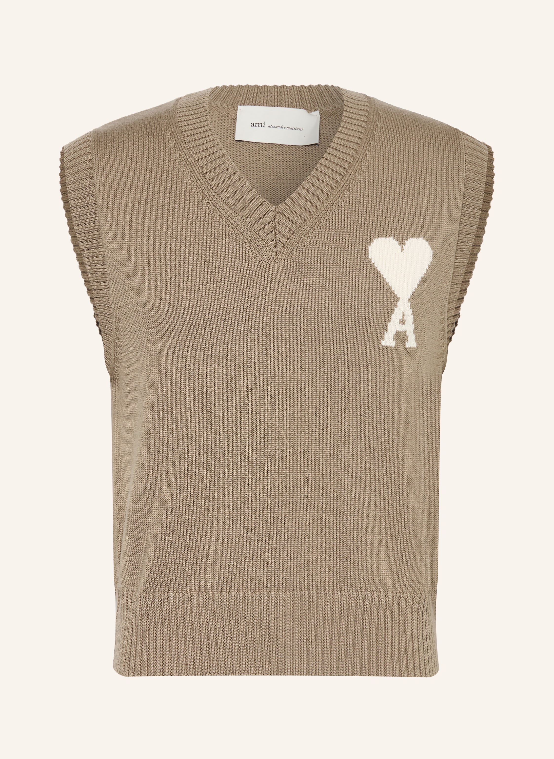 AMI PARIS Pullunder in beige / ecru