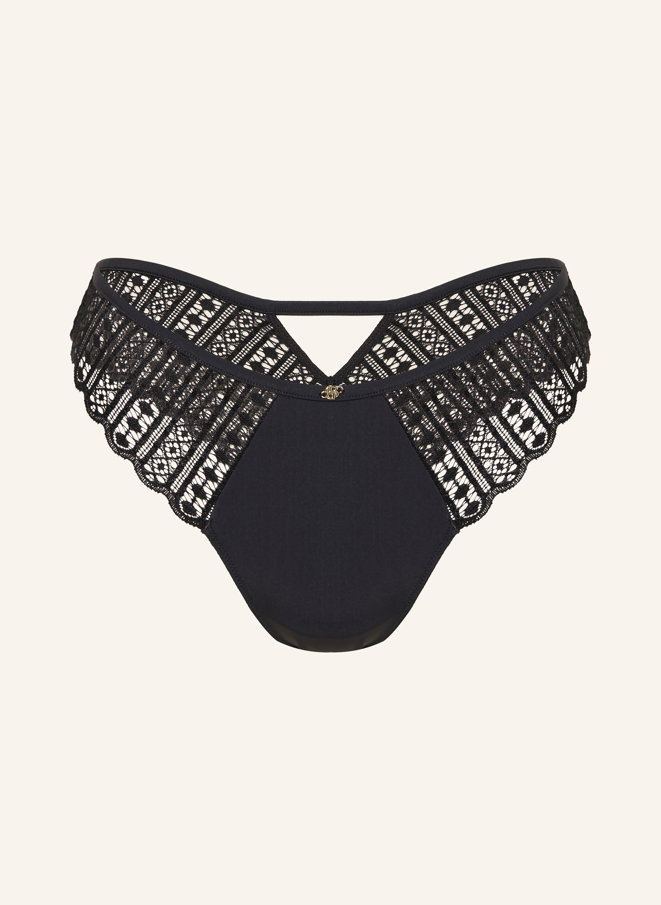 BOSS String GUIPURE mit Cut-out in schwarz
