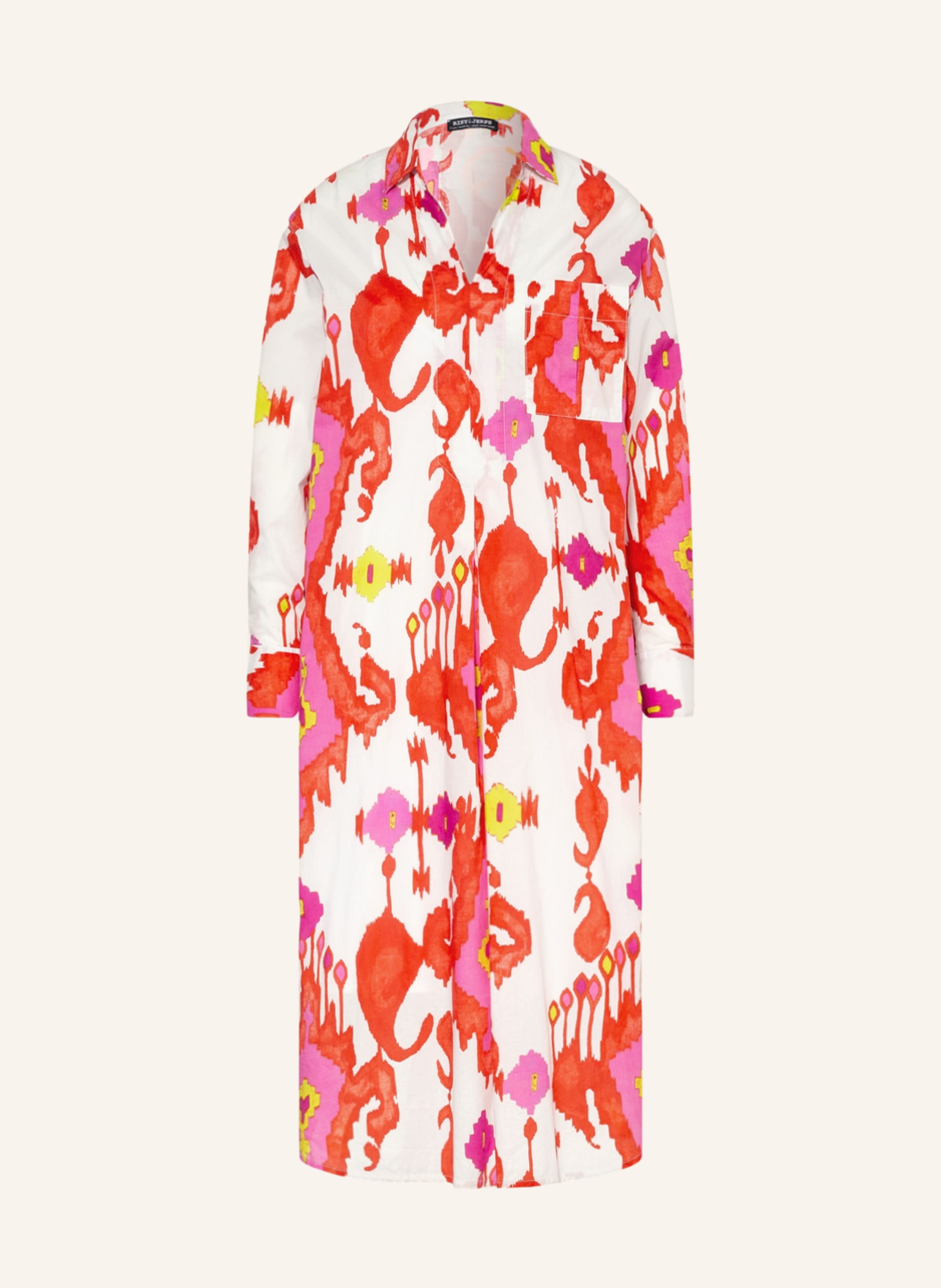 RISY & JERFS Dress TÜBINGEN in white/ fuchsia/ red