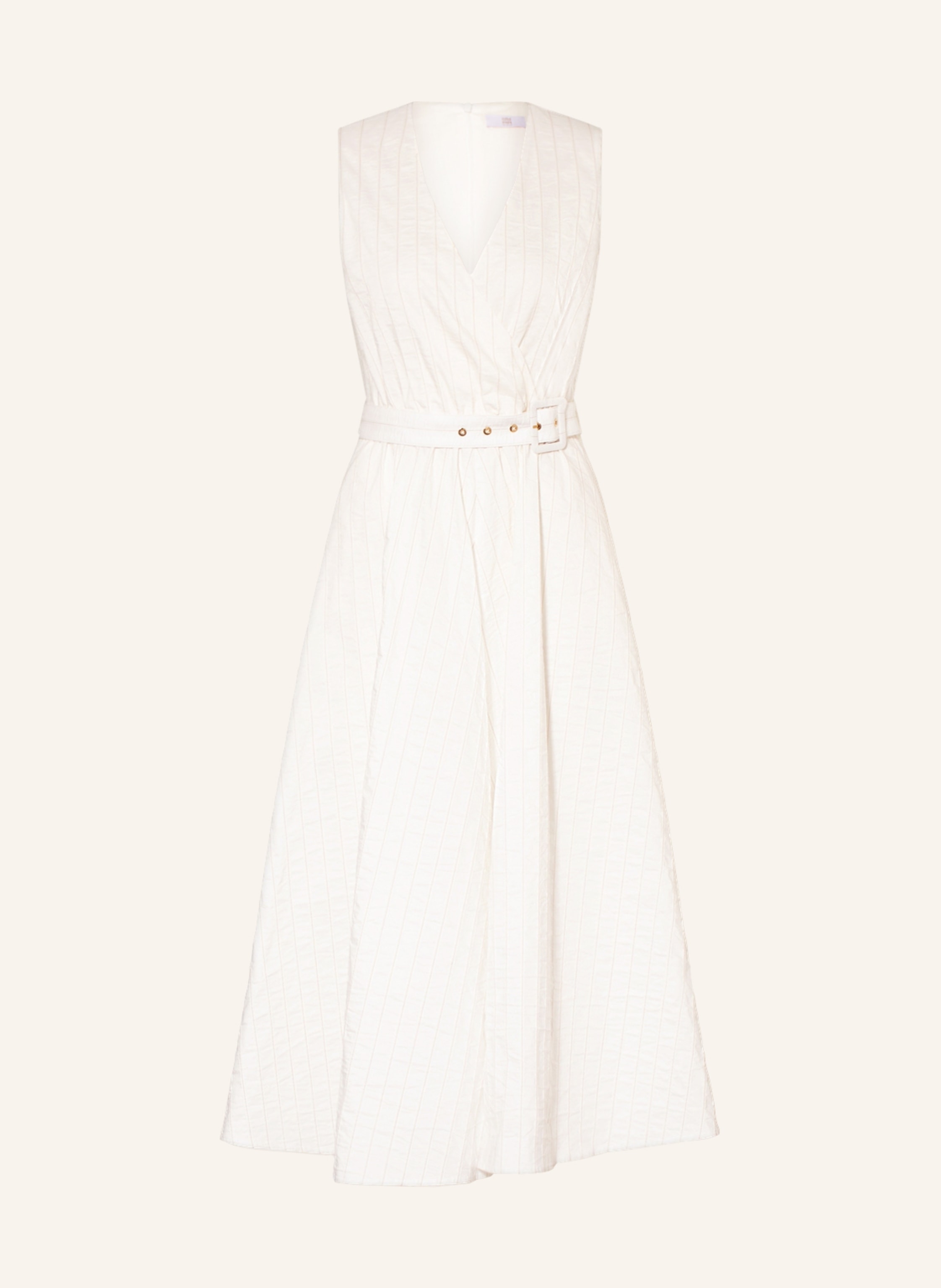 RIANI Dress in wrap look in white/ light brown