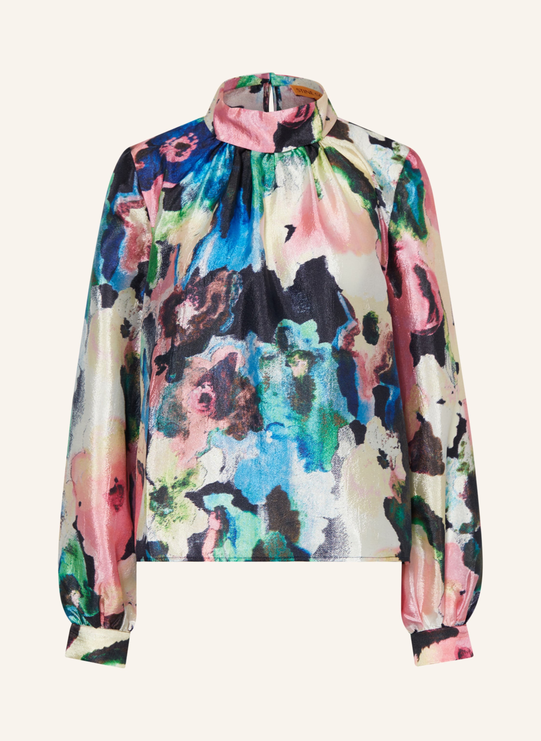 STINE GOYA Blusenshirt ASHLEY mit Seide in pink/ creme/ blau