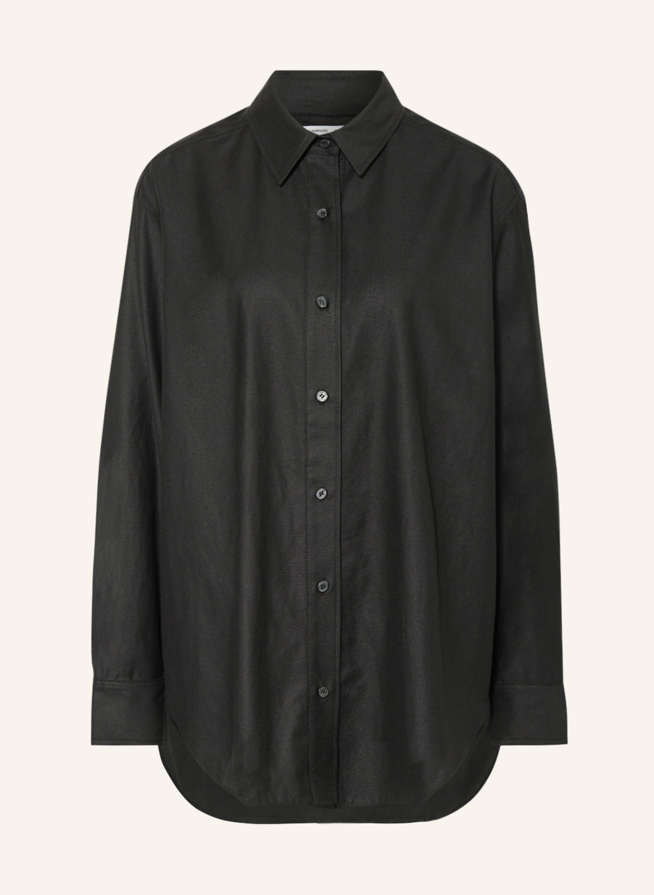 SAMSØE SAMSØE Oversized-Hemdbluse SALOVA aus Leinen in schwarz
