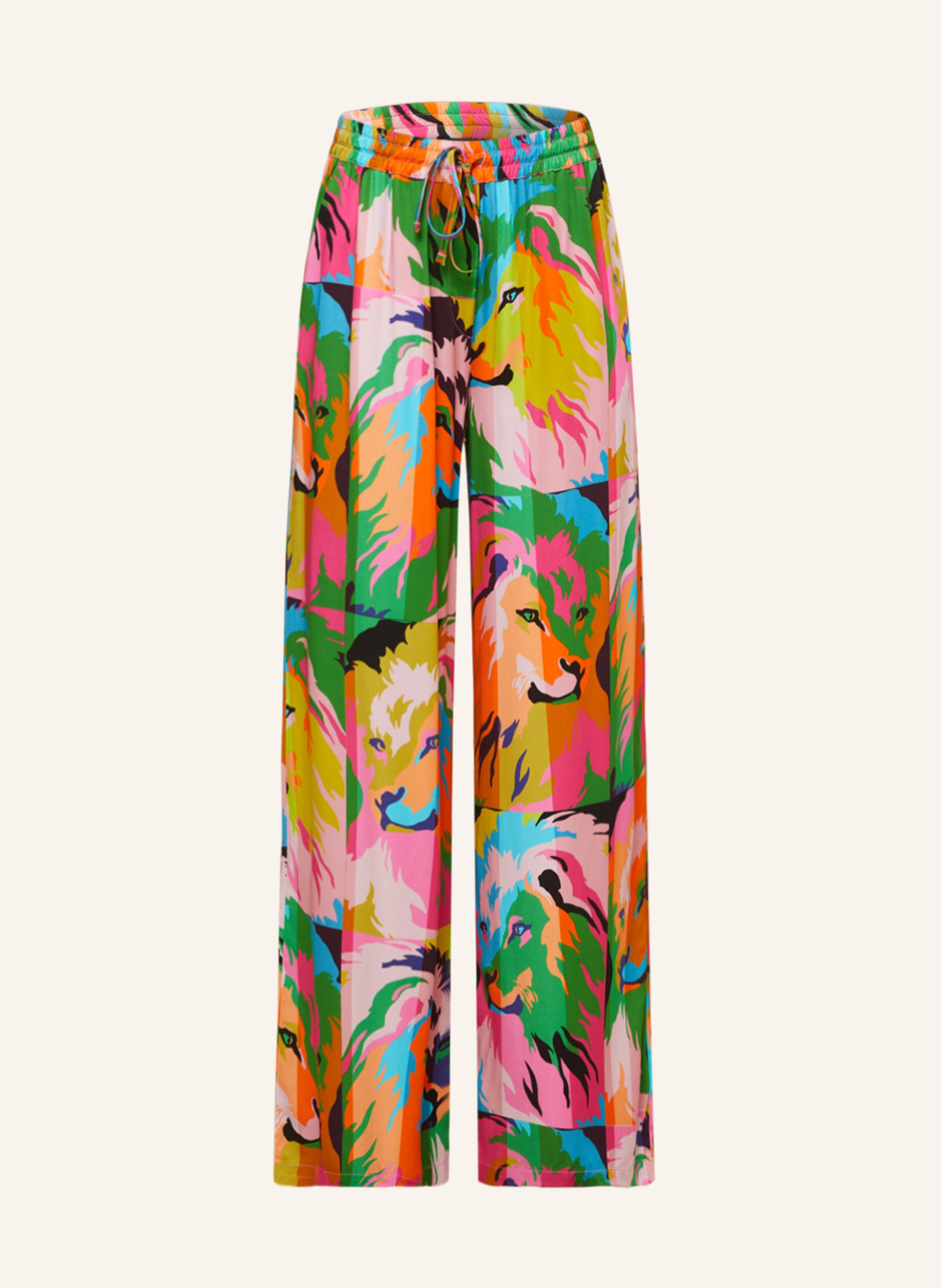 RISY & JERFS Wide leg trousers TRAAR in pink/ pink/ green