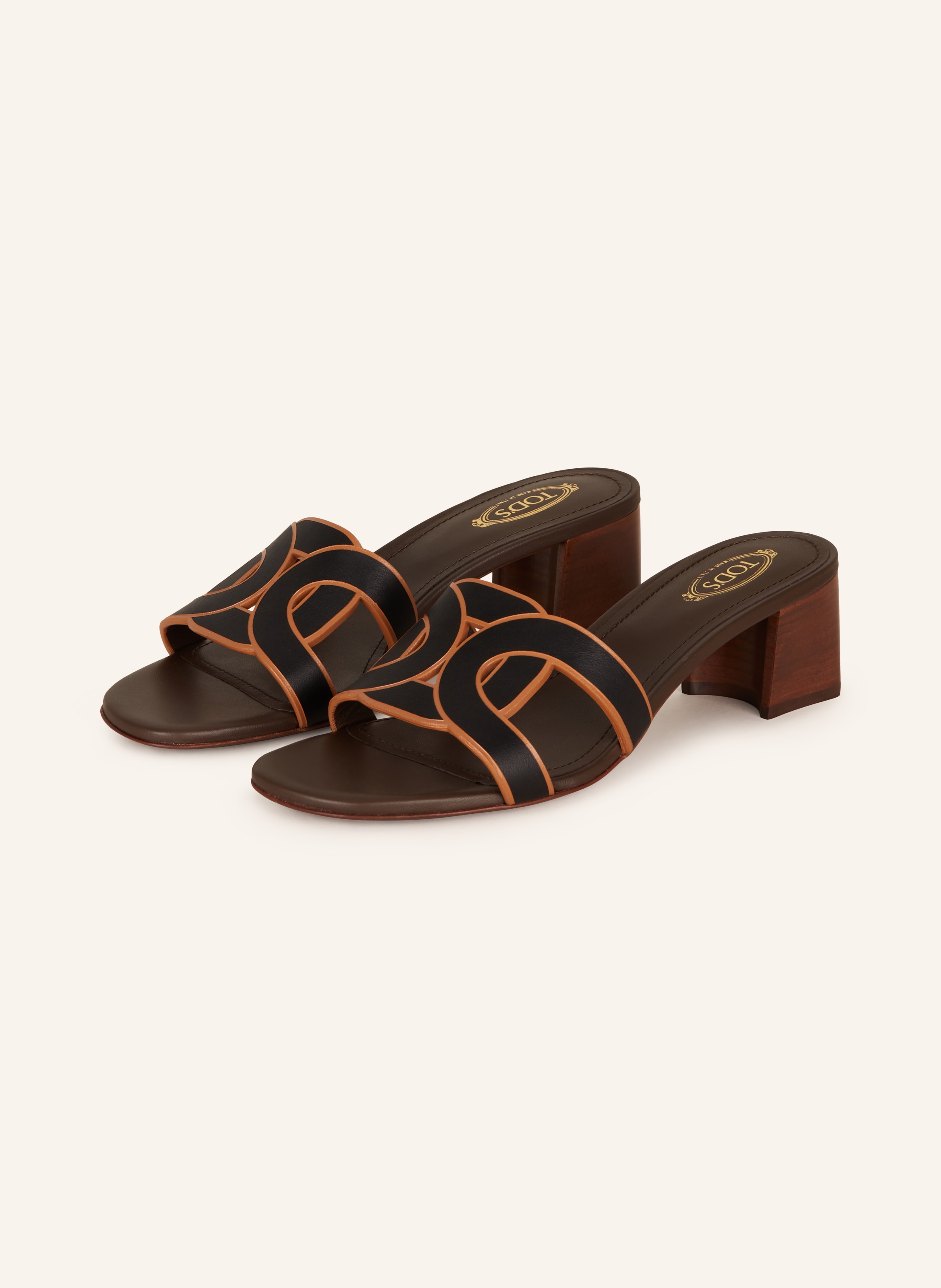 TOD'S Mules in black/ brown