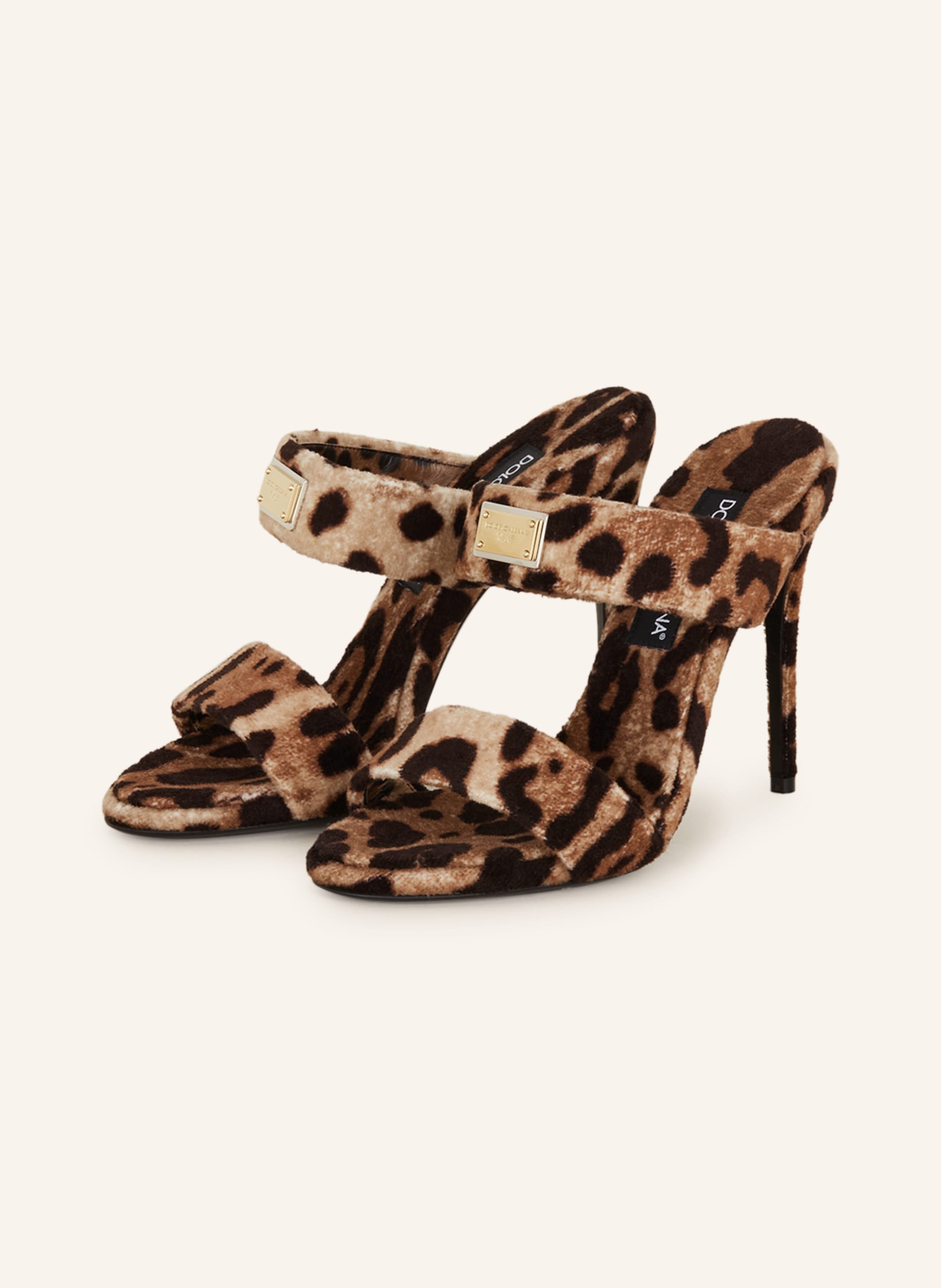 DOLCE & GABBANA Mules in hellbraun/ dunkelbraun
