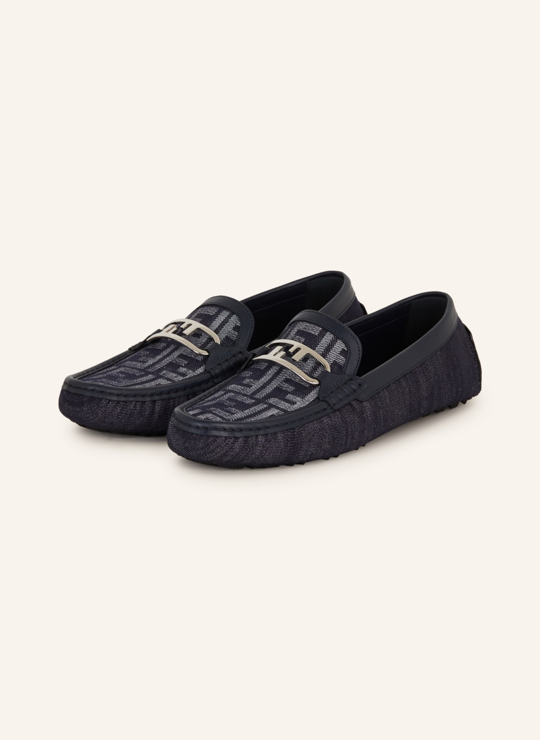 FENDI Loafer O'LOCK in dunkelblau/ weiss
