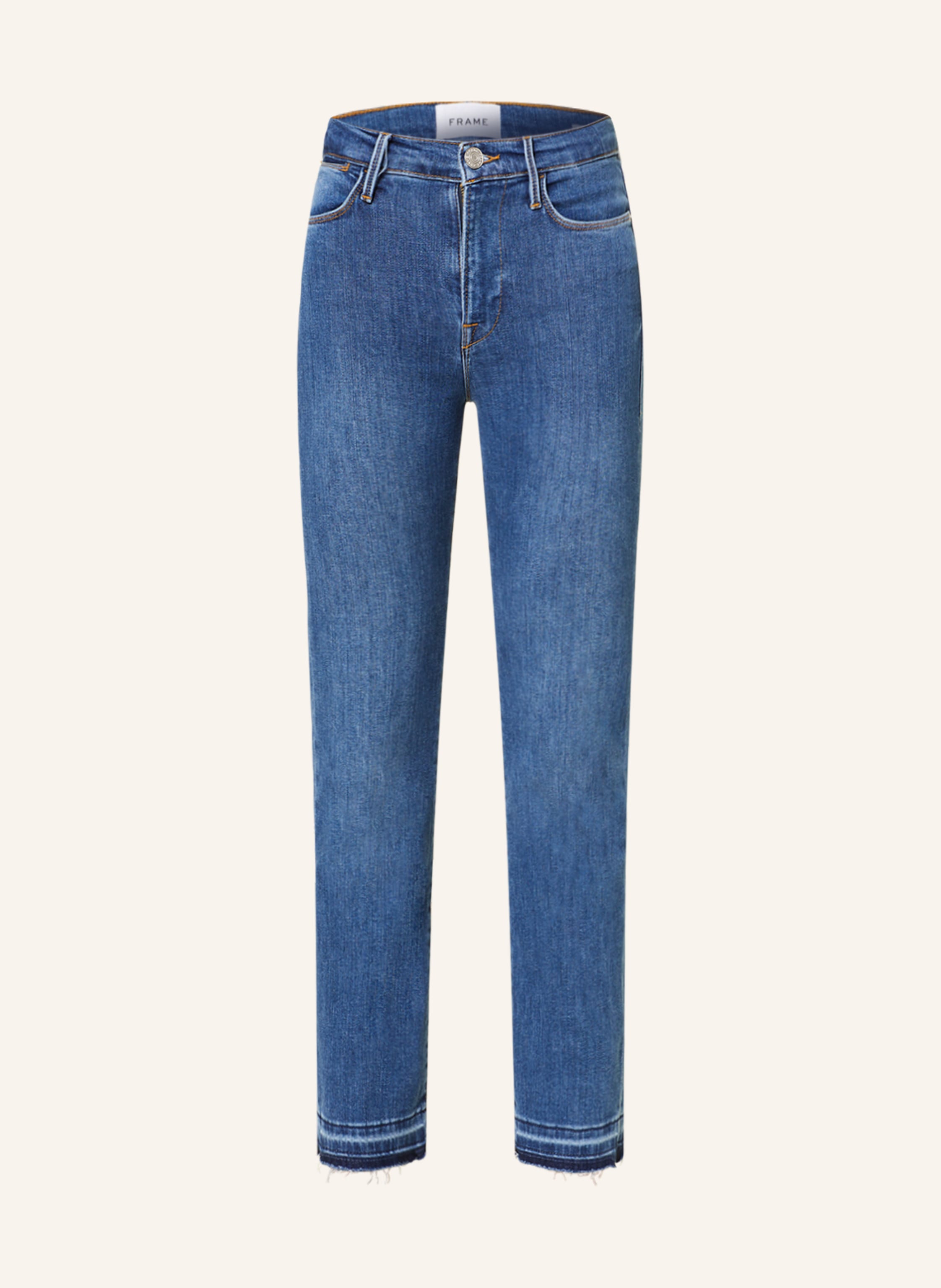 FRAME Straight Jeans LE HIGH STRAIGHT RELEASED HEM FRAY in smsn samson