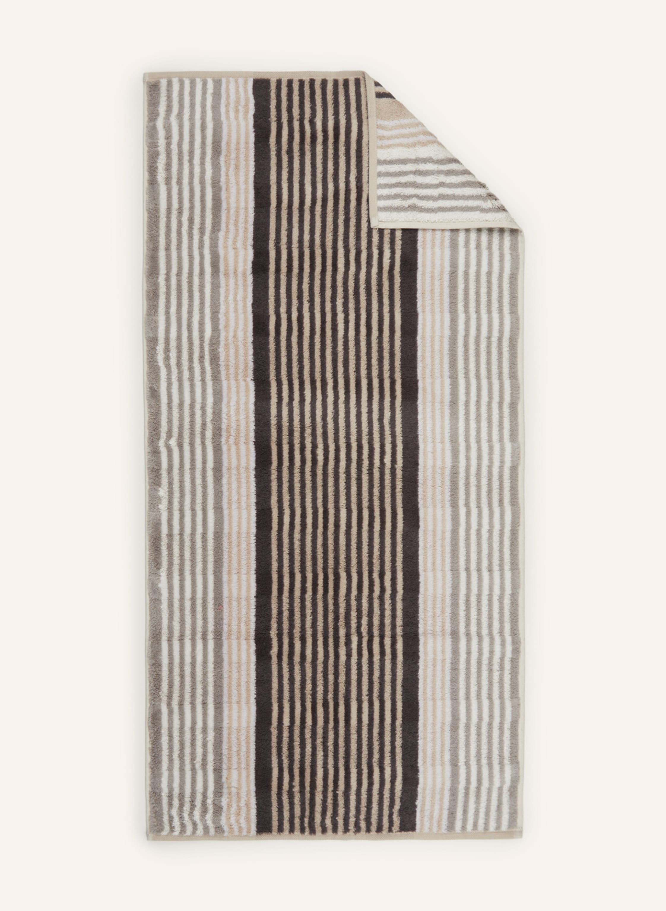 Cawö Handtuch NOBLESSE HARMONY 50 x 100 cm in hellbraun / grau / weiss