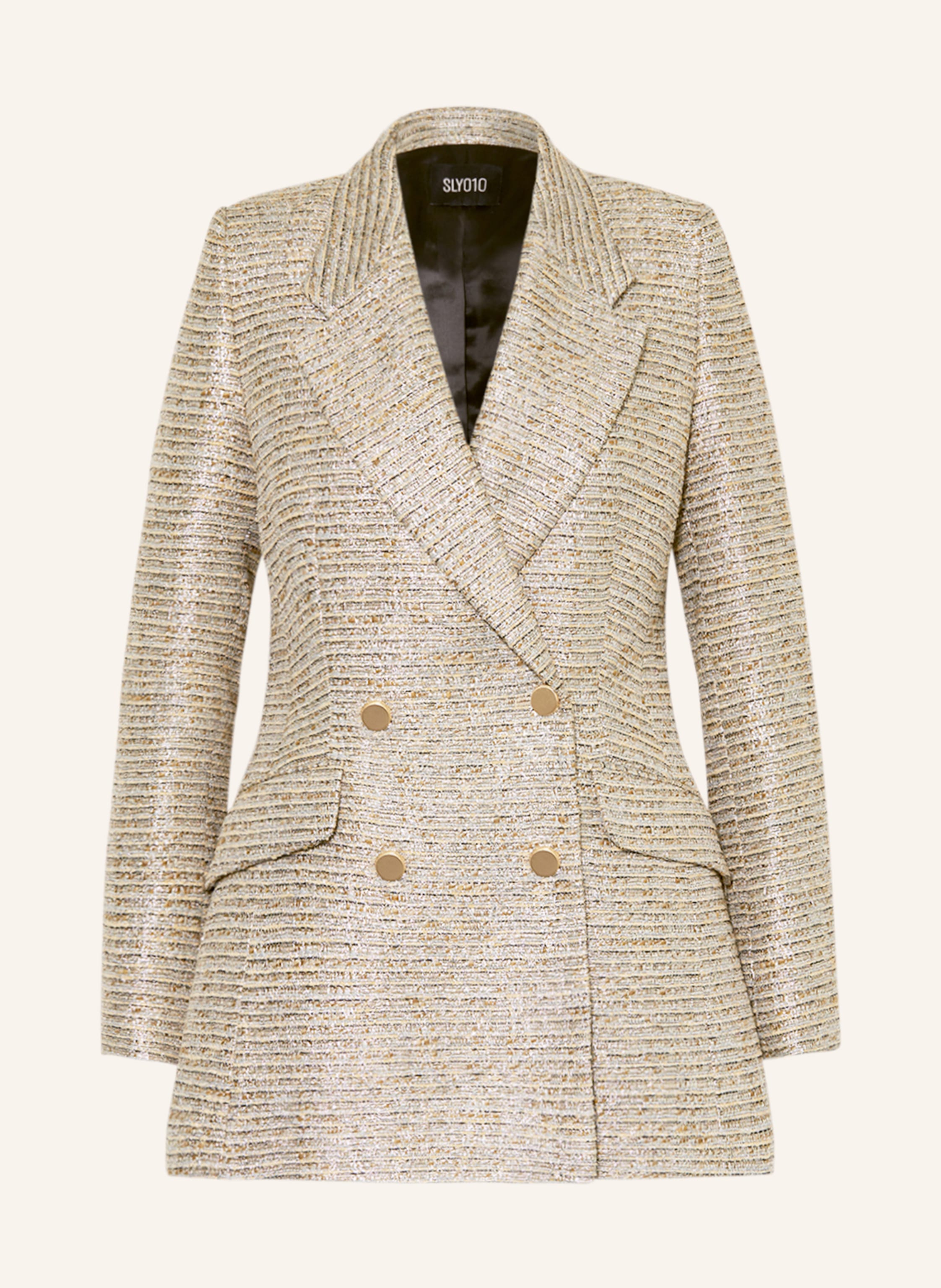 SLY 010 Tweed-Blazer ANNA mit Glitzergarn in gold/ creme/ schwarz