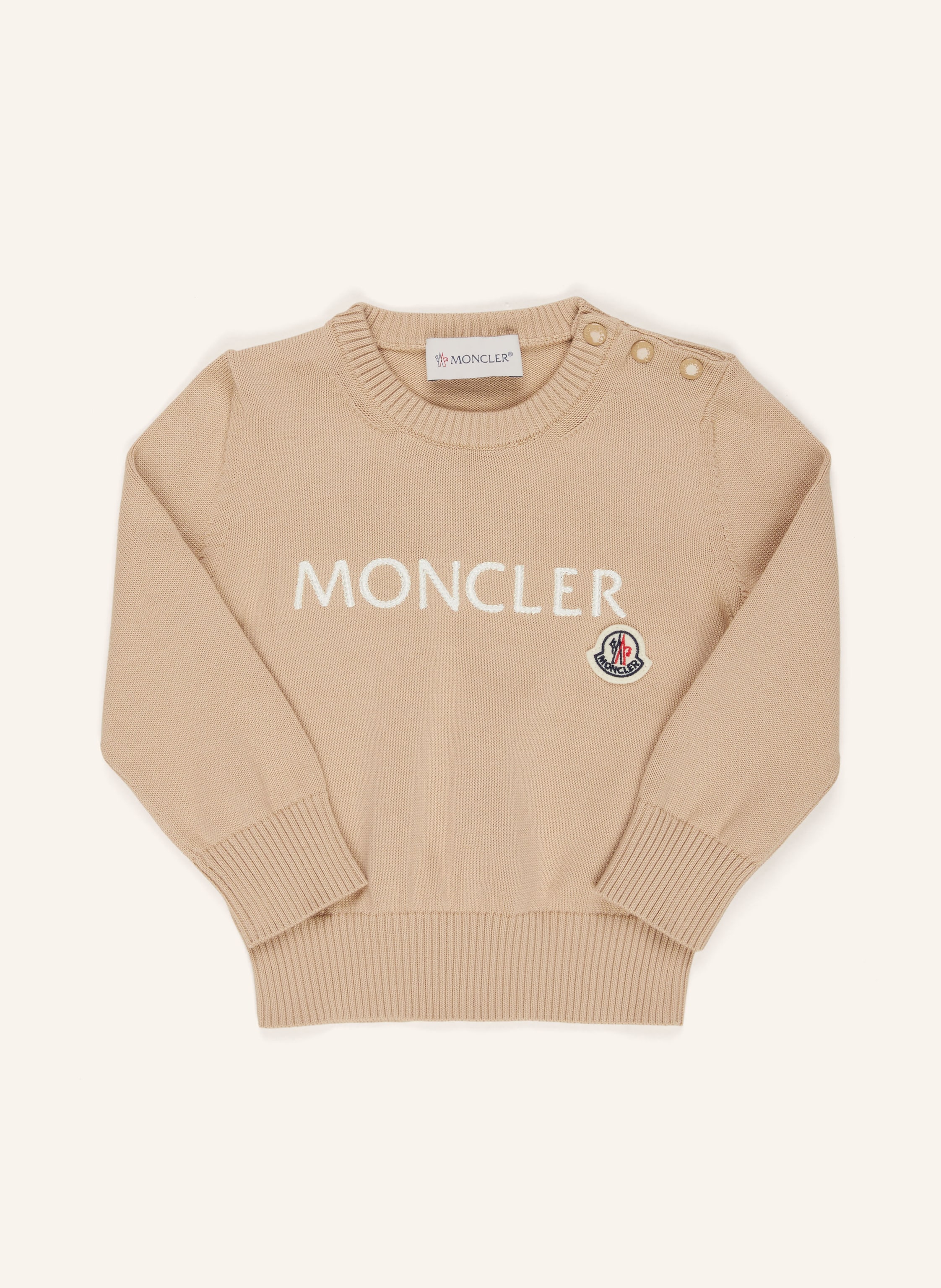 MONCLER enfant Pullover in beige/ weiss/ dunkelblau