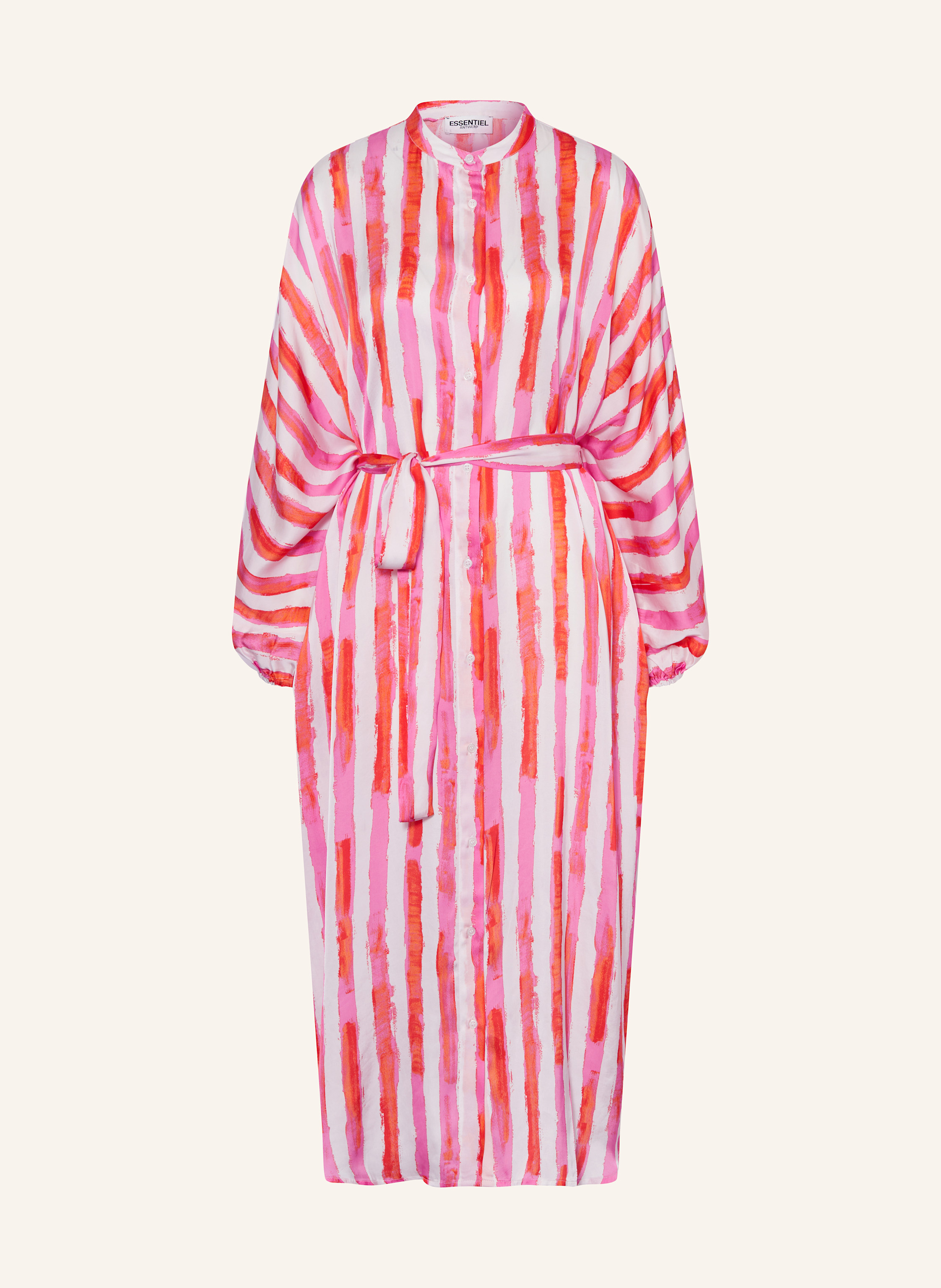 ESSENTIEL ANTWERP Satinkleid HORIDA in weiss / pink / rot