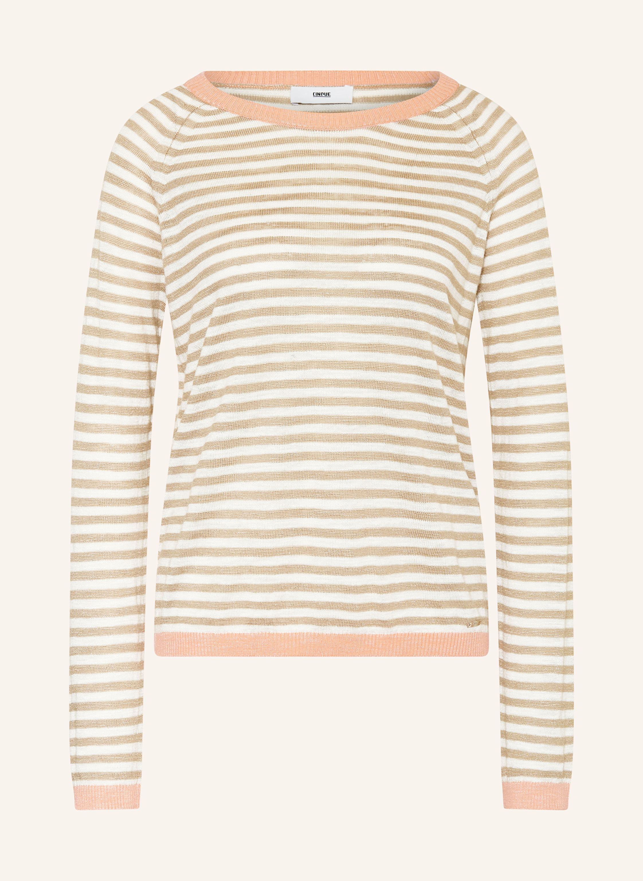 CINQUE Pullover CILINDO in weiss/ taupe/ orange