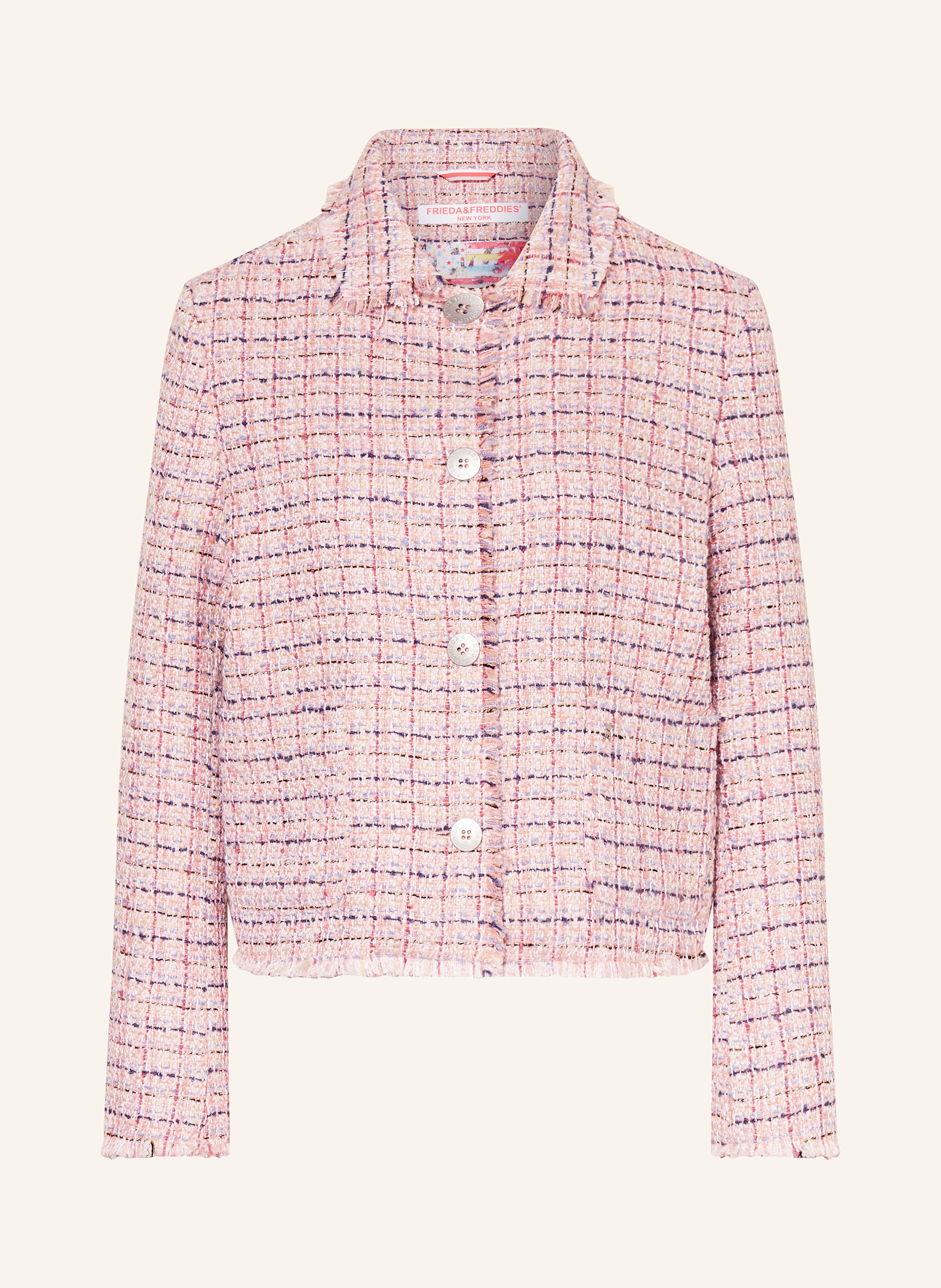FRIEDA & FREDDIES Kastenjacke SARA aus Bouclé mit Glitzergarn in rosa ...
