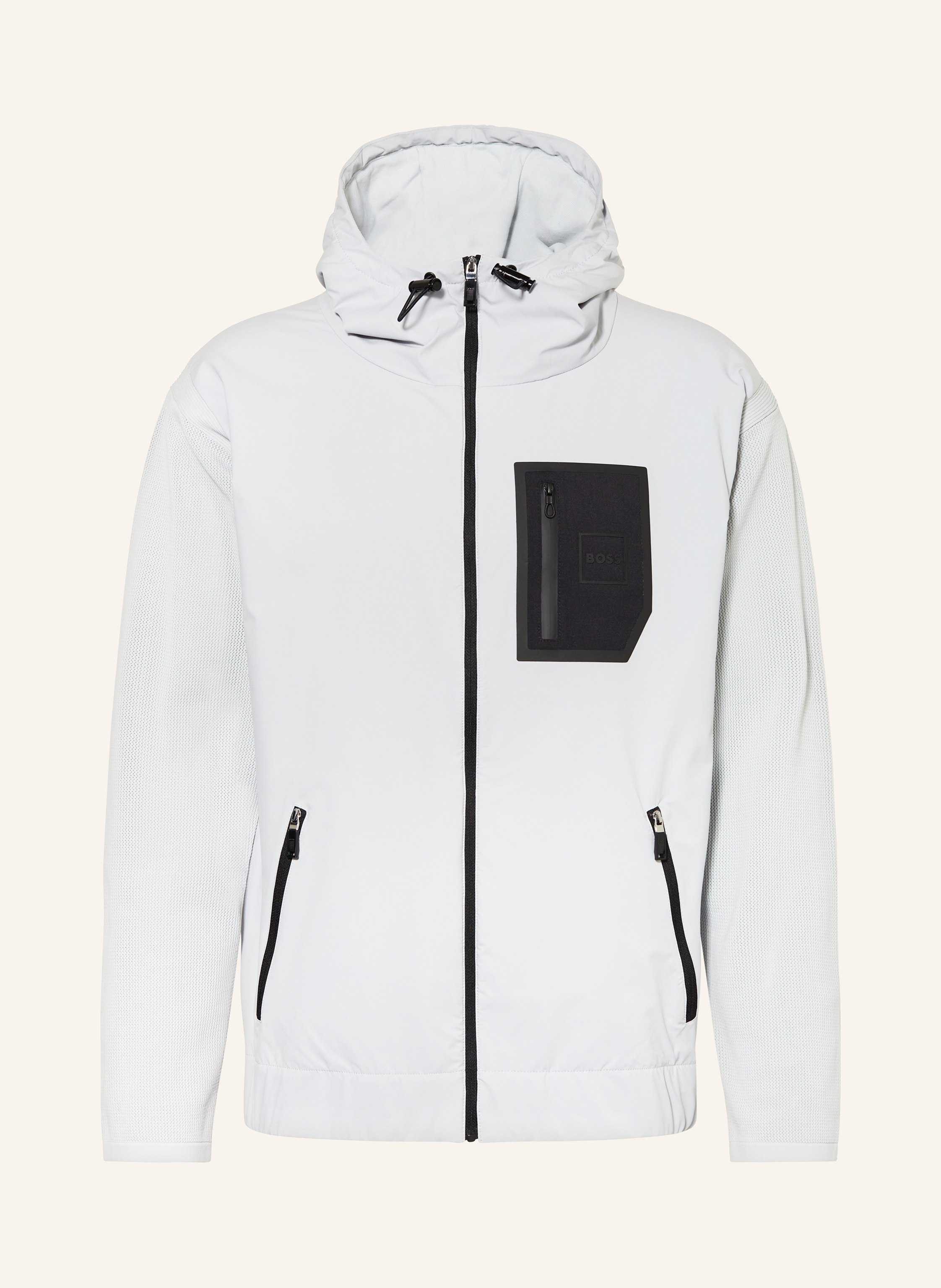 BOSS Jacket MAYNER in mixed materials in blue gray
