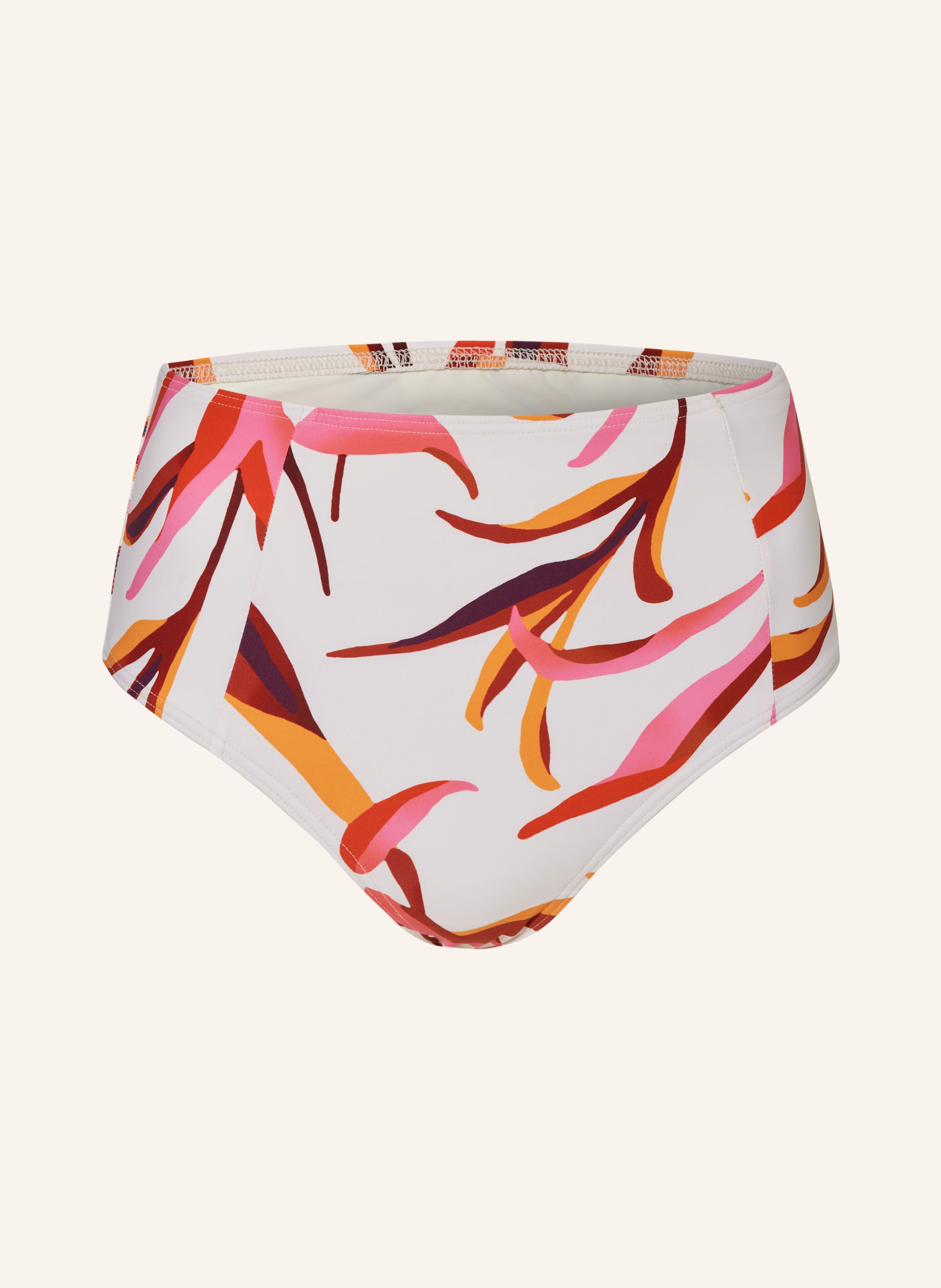 CYELL High-Waist-Bikini-Hose JAPANESE FLORAL in weiss/ pink/ orange