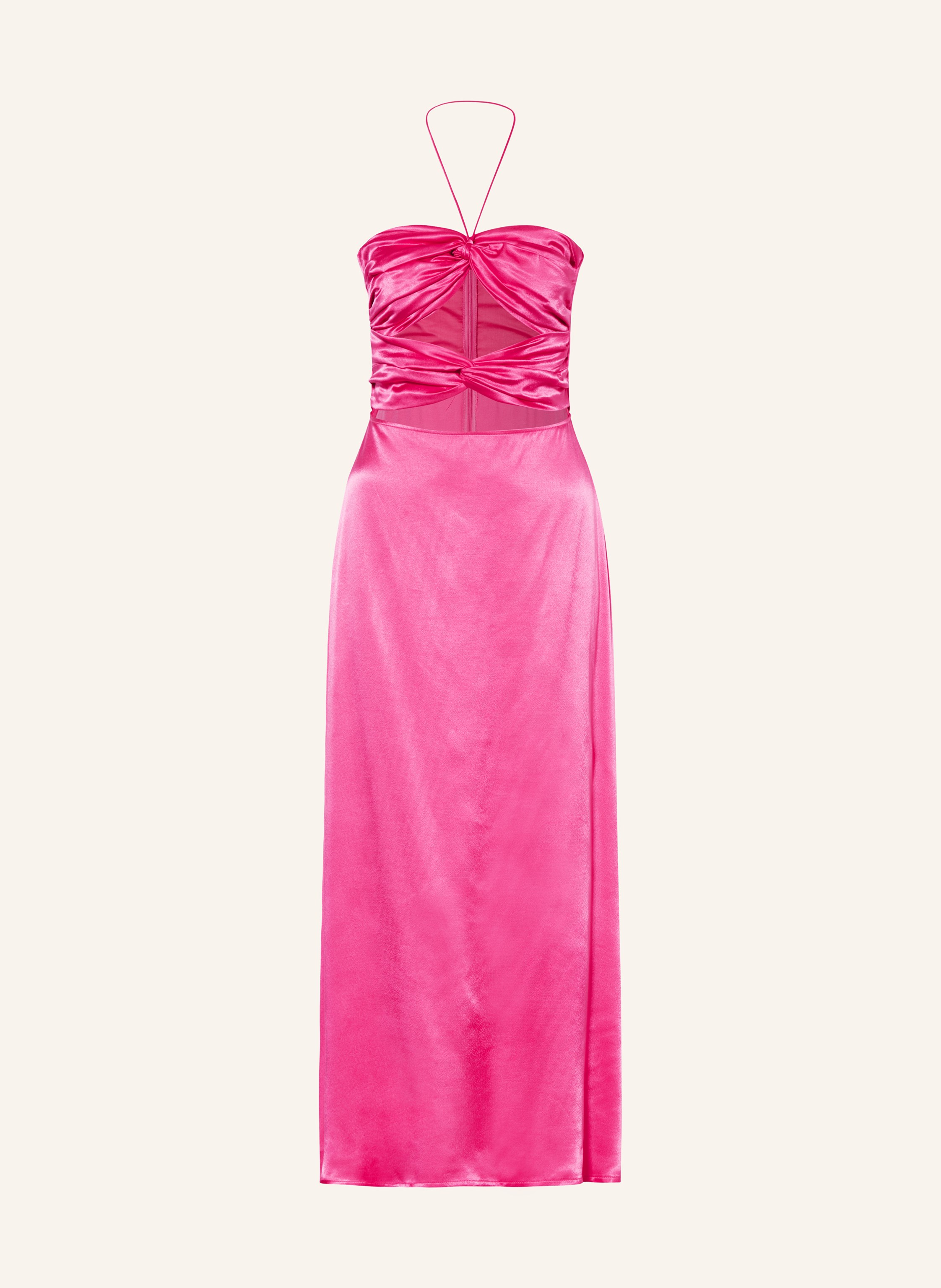 JUNE FRIDAYS Satinkleid mit Cut-out in pink