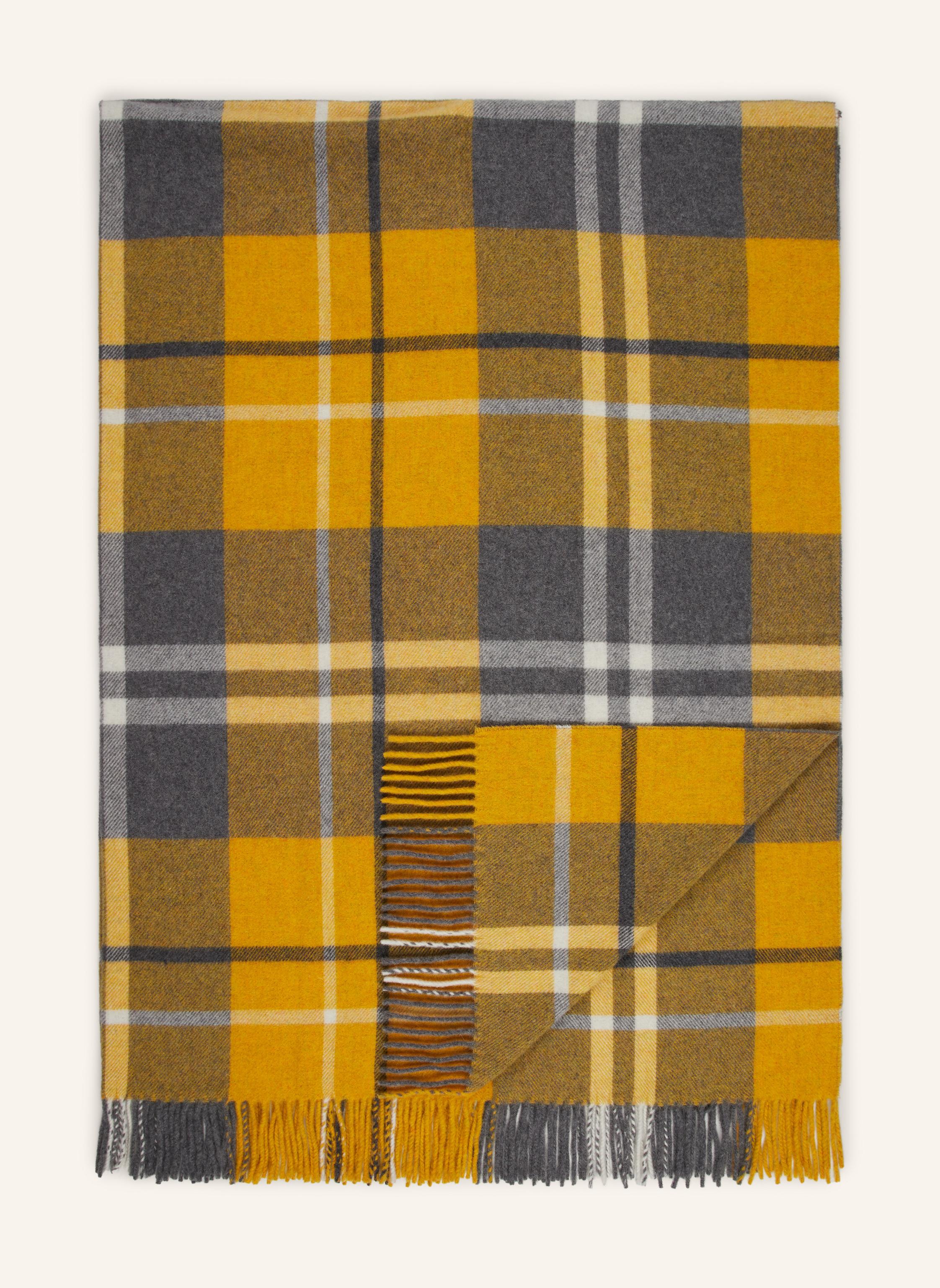 EB HOME Plaid 130 x 190 cm in gelb / grau