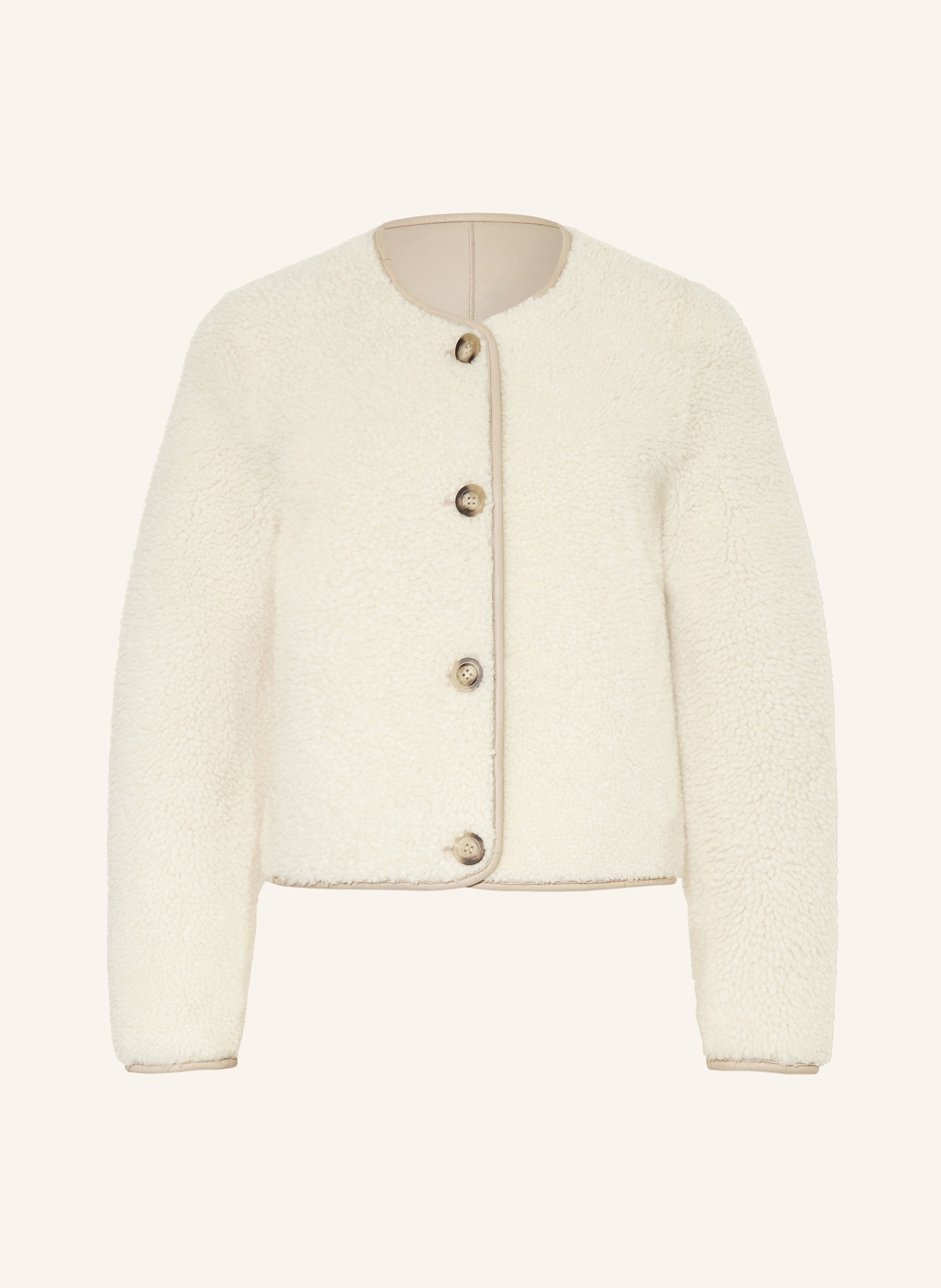 MRS & HUGS Reversible leather jacket in ecru
