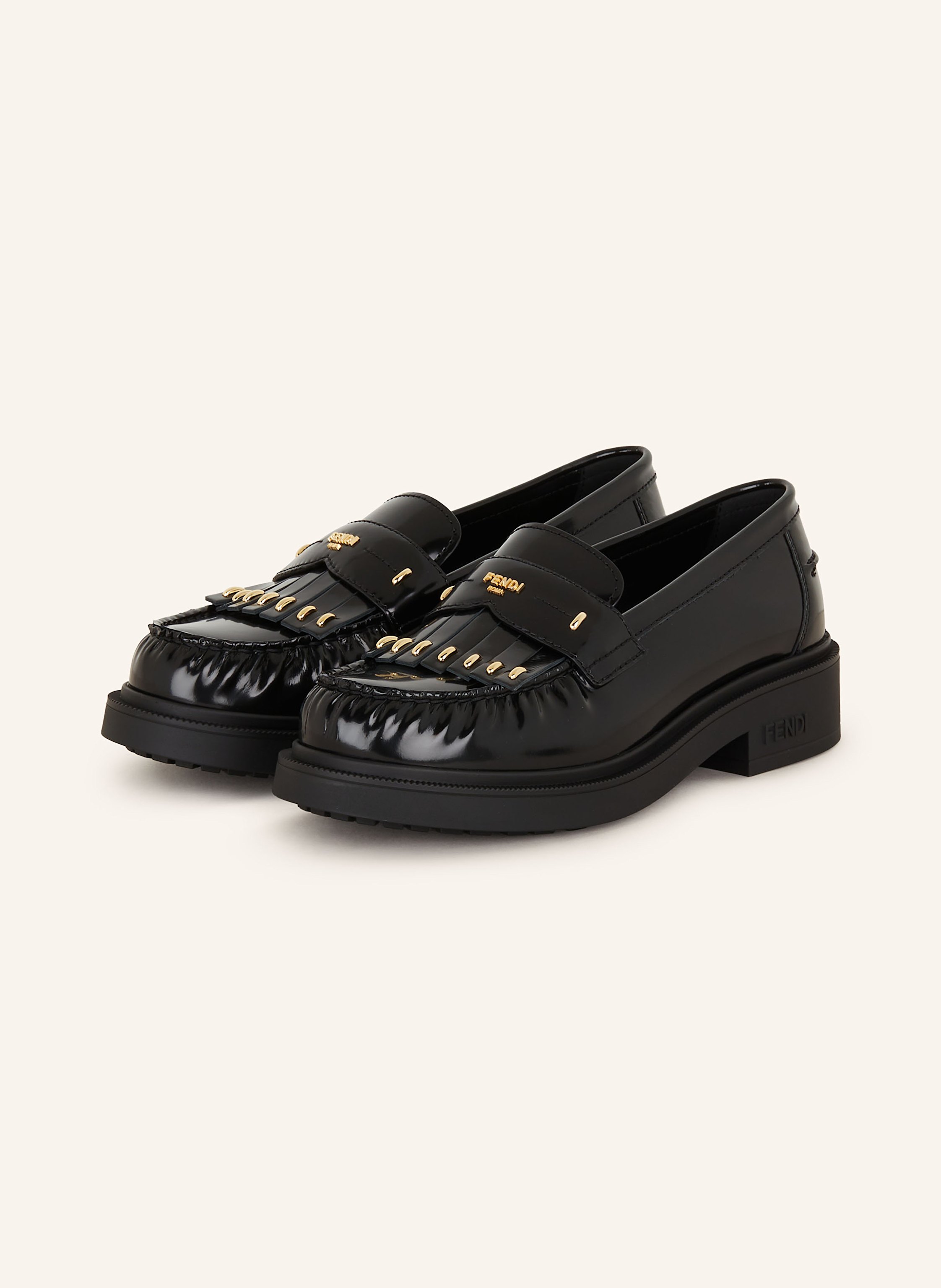 FENDI Plateau-Loafer in schwarz