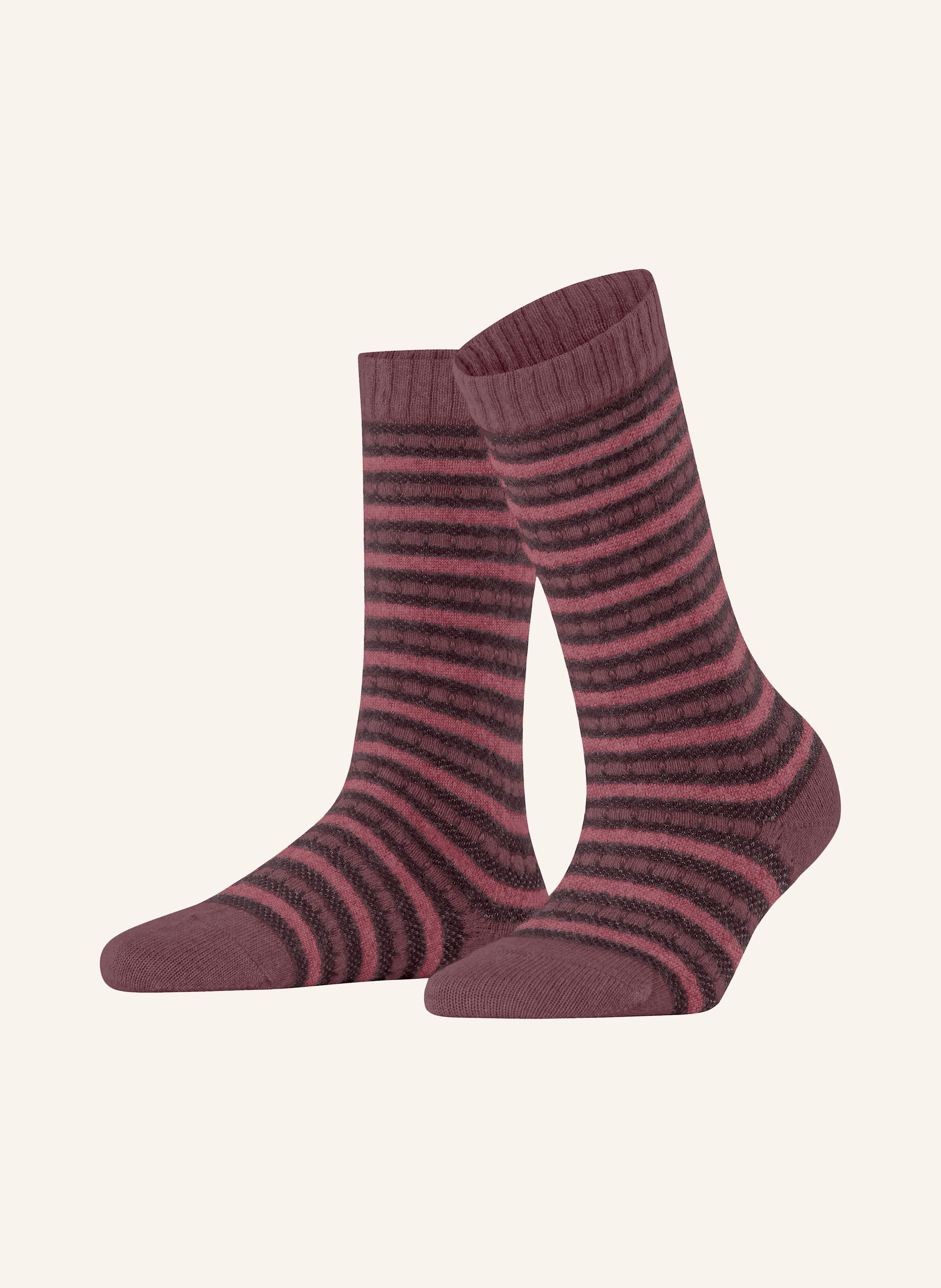 FALKE Socken FLUFF LINES in 8936 roan rouge