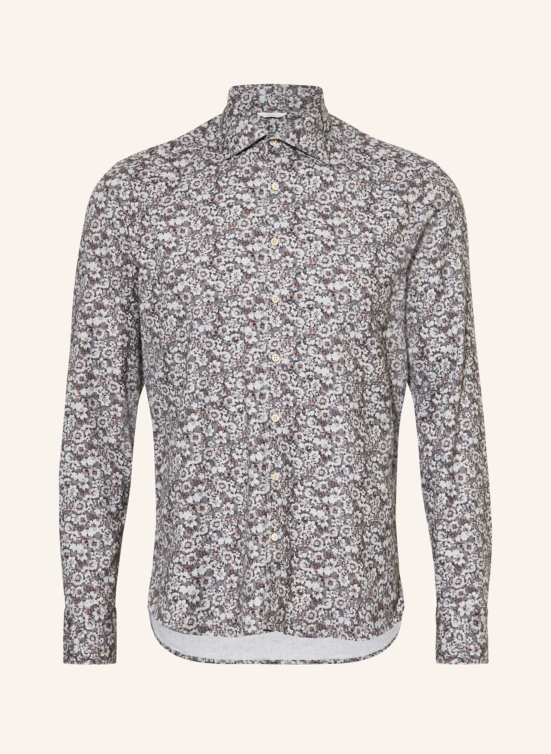 Stenströms Hemd Slimline Fit in grau / hellgrau / dunkelrot