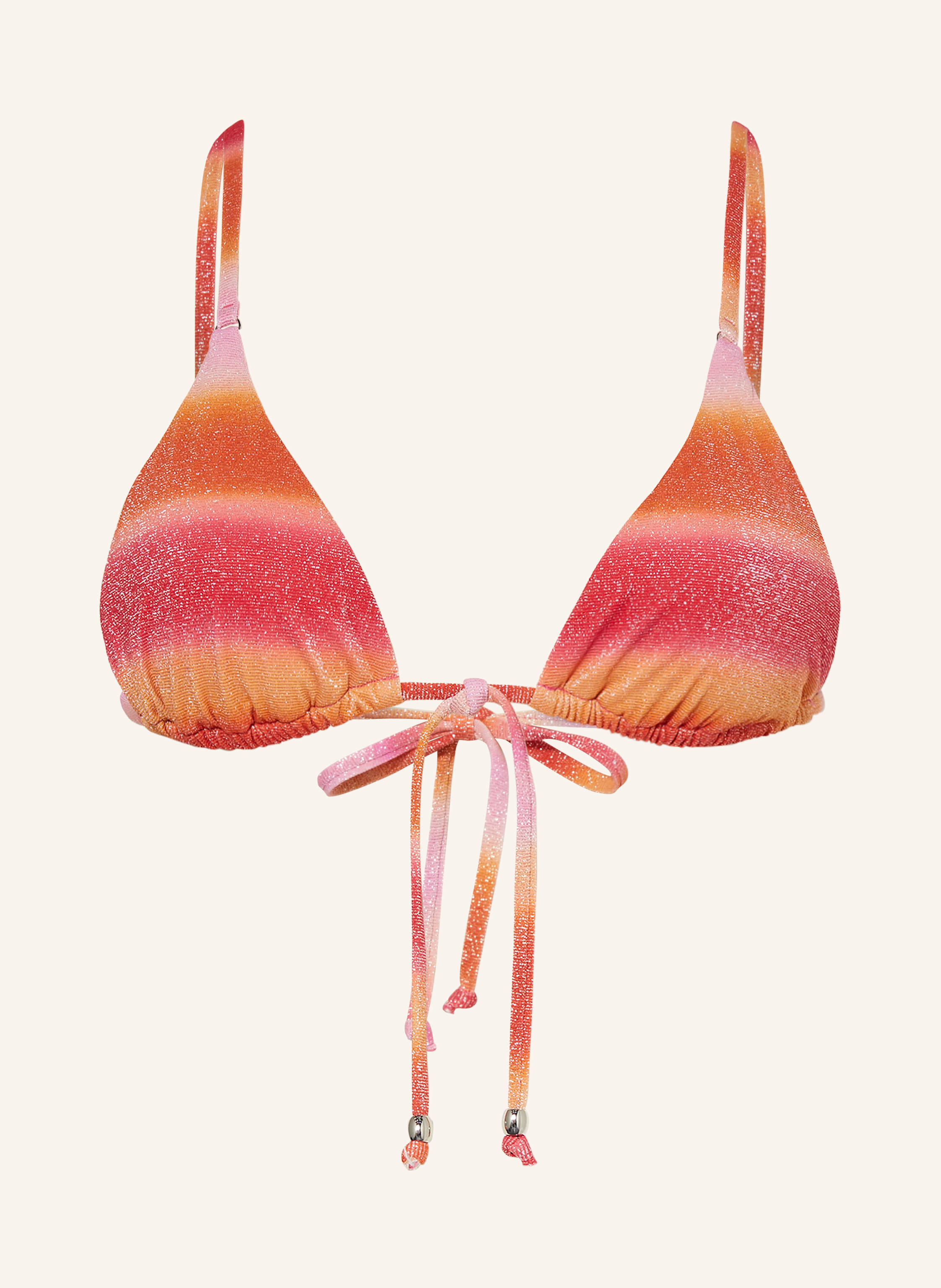 SEAFOLLY Triangel-Bikini-Top SPECTRUM mit Glitzergarn in pink / rosa / orange