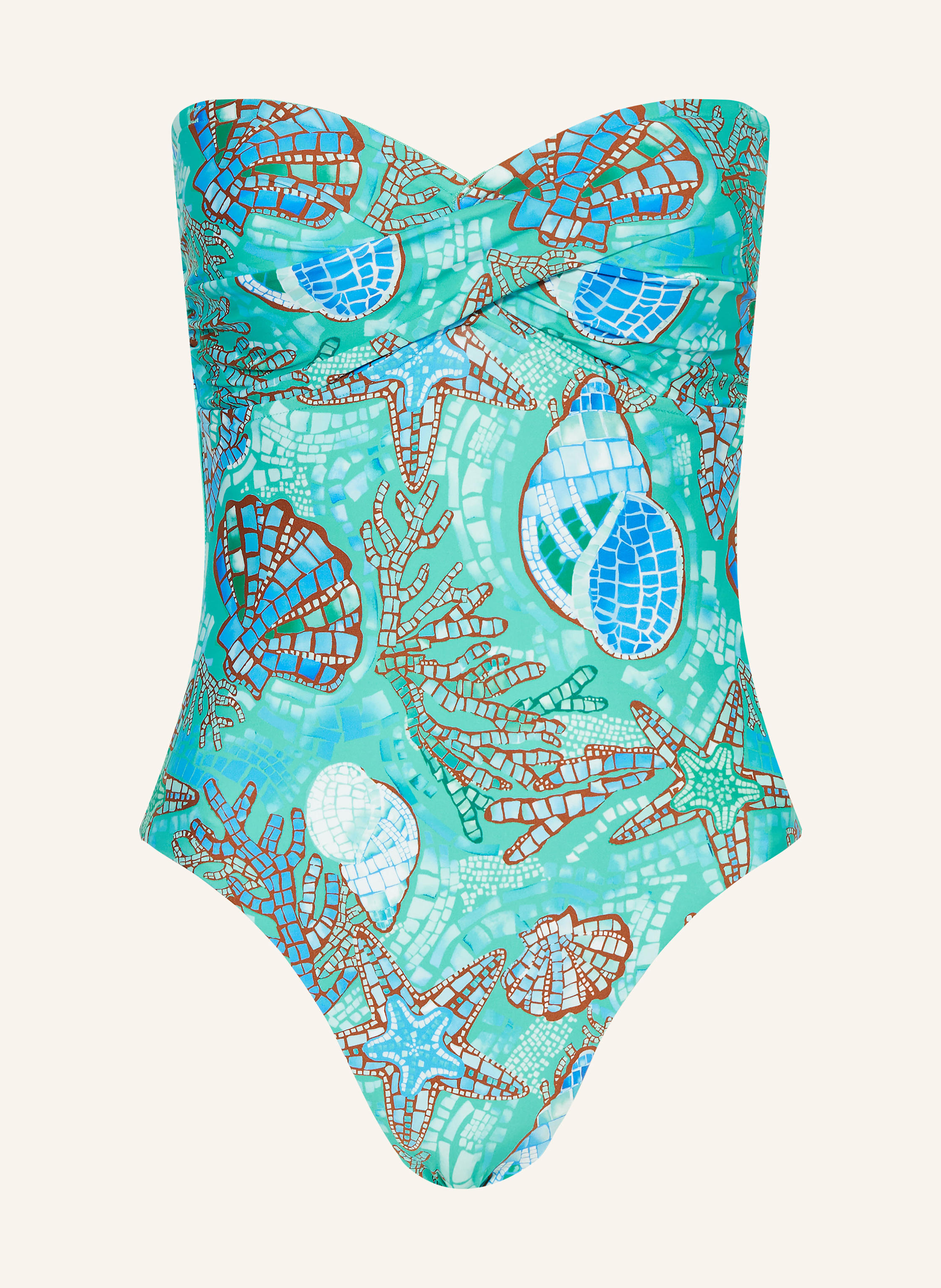 SEAFOLLY Bandeau-Badeanzug LA MER in türkis / hellblau / blau