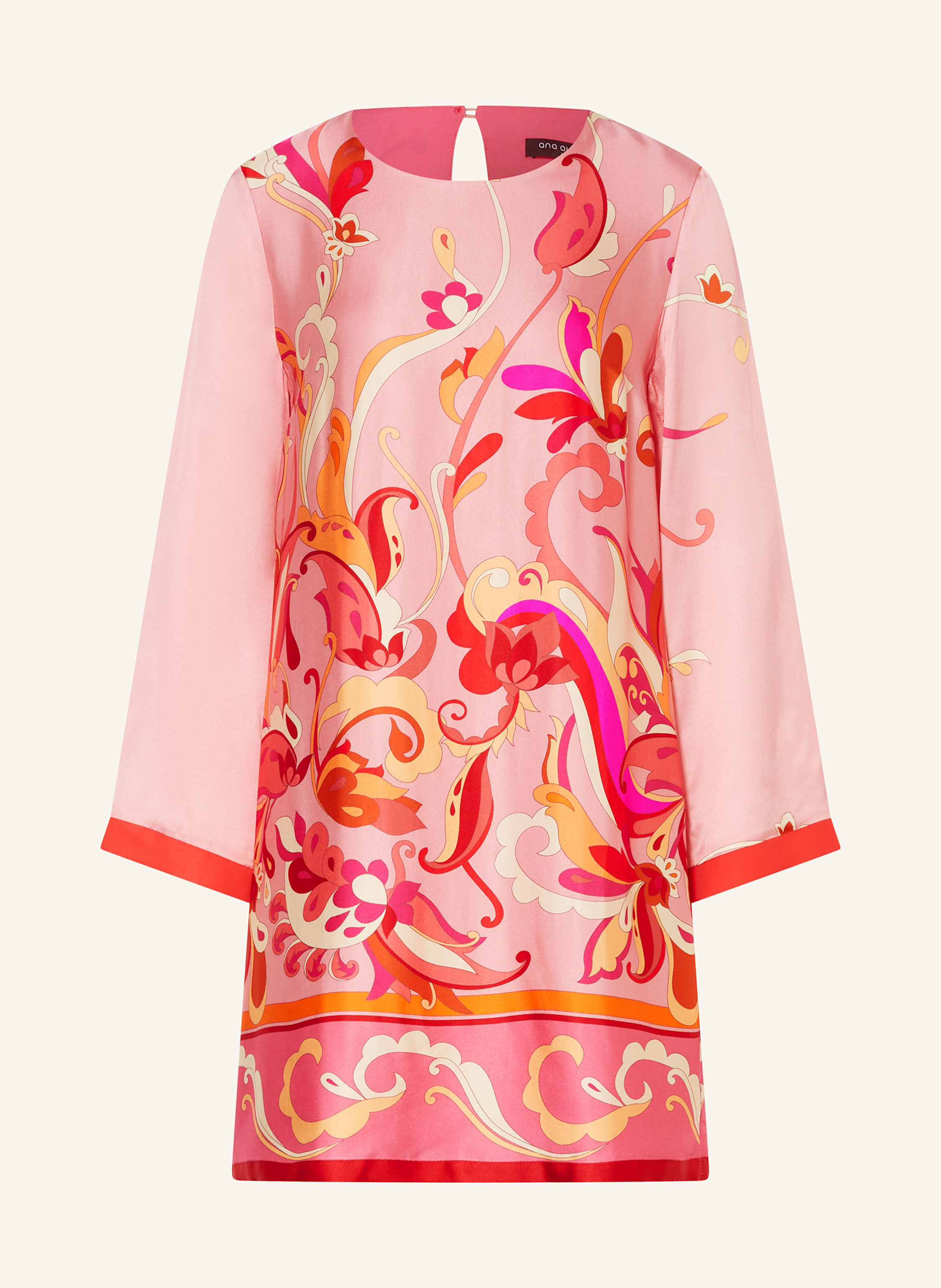 Ana Alcazar Satinkleid in rosa/ pink/ ecru