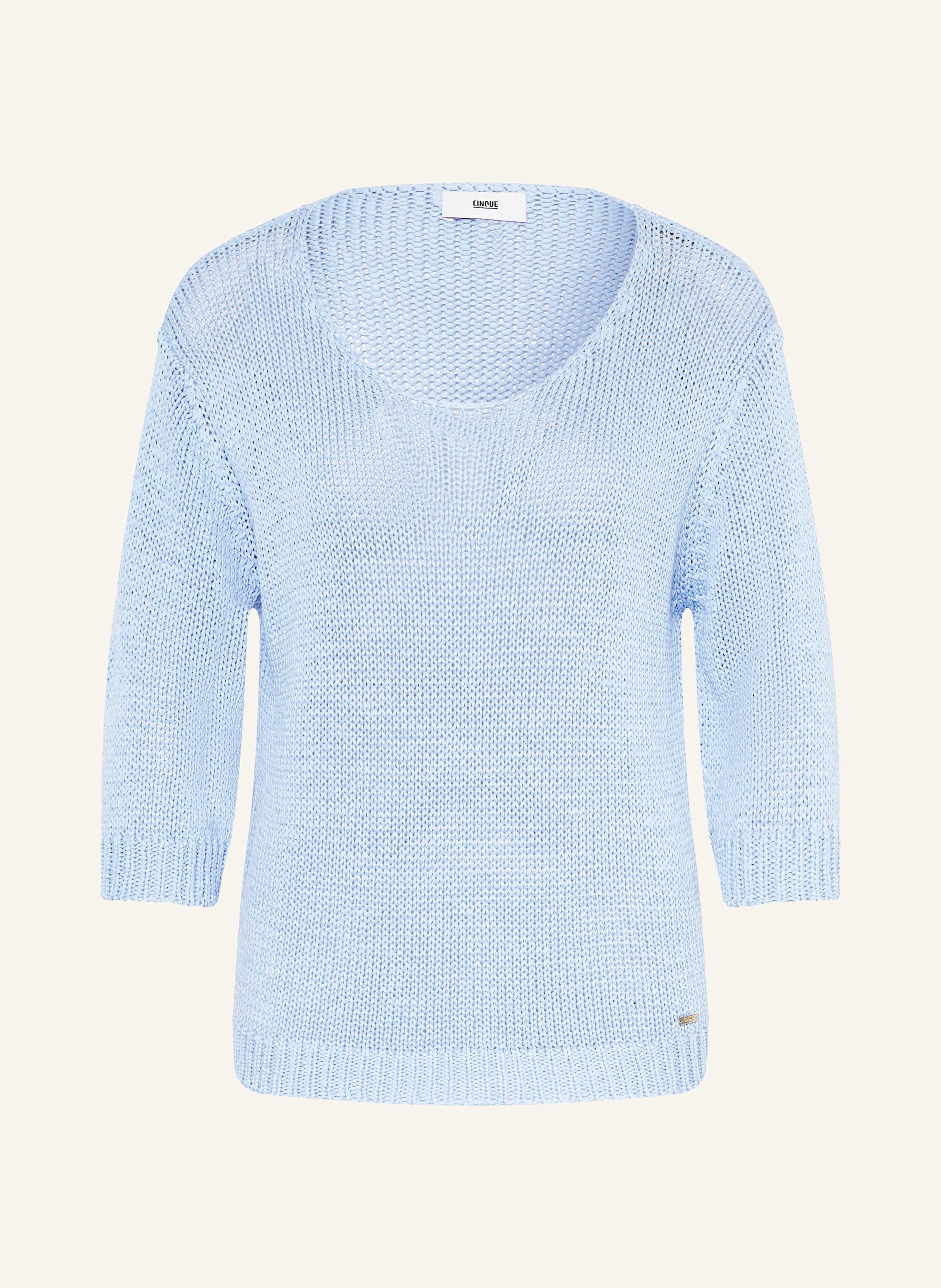CINQUE CIBANDI sweater with 3/4 sleeves in light blue
