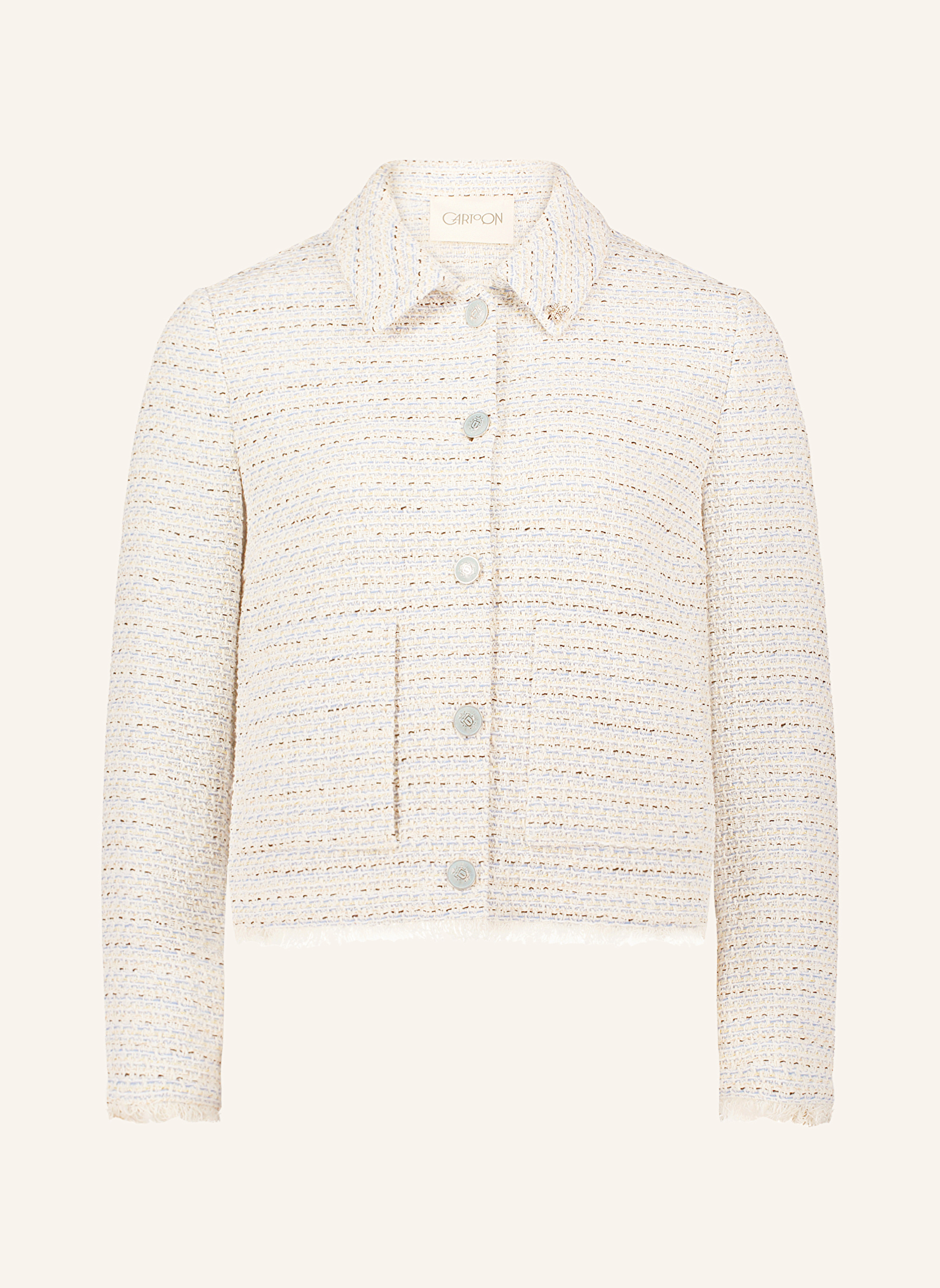 CARTOON Tweed-Jacke in ecru / hellblau