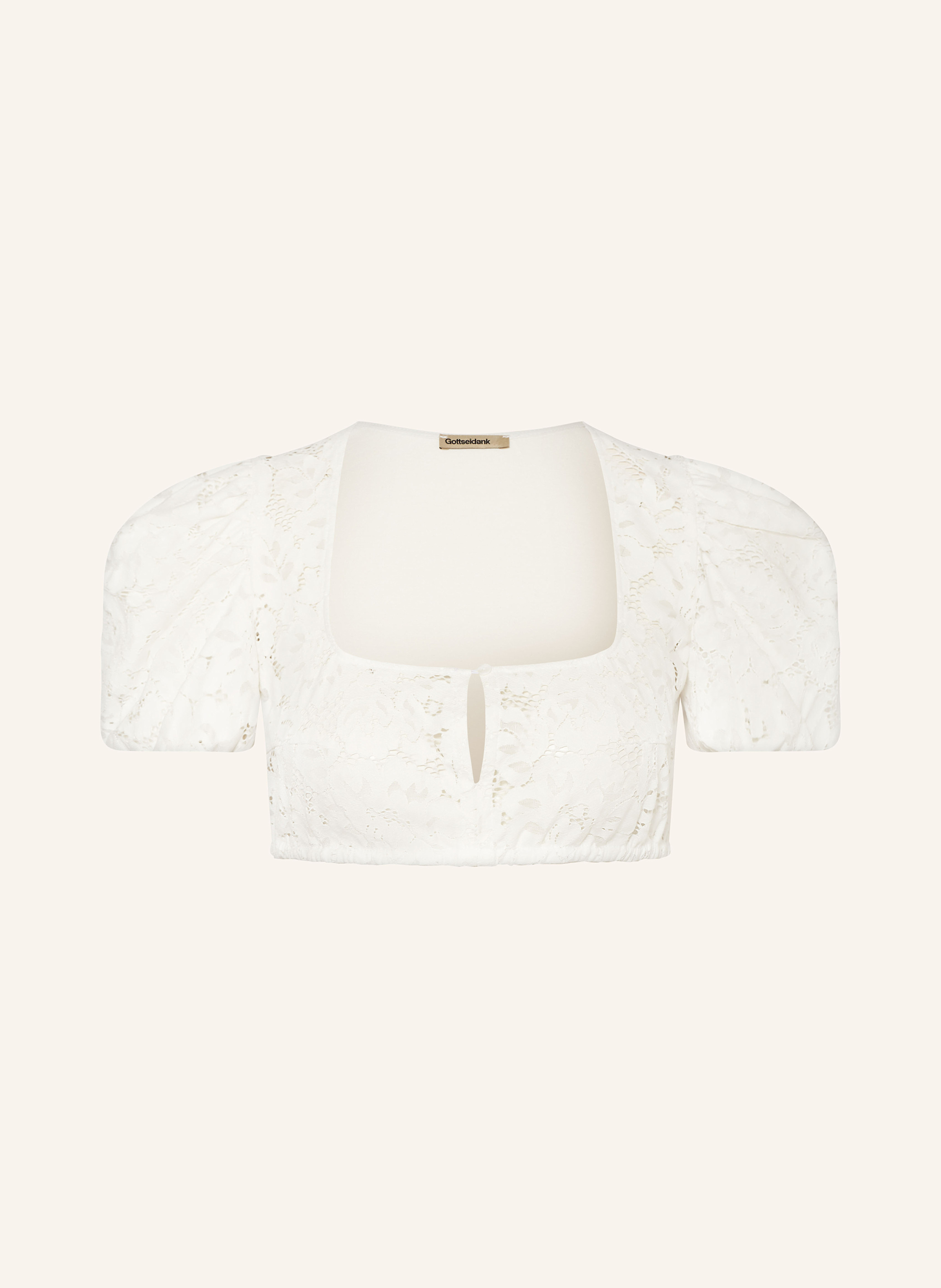 Gottseidank Dirndlbluse IRMA im Materialmix in weiss