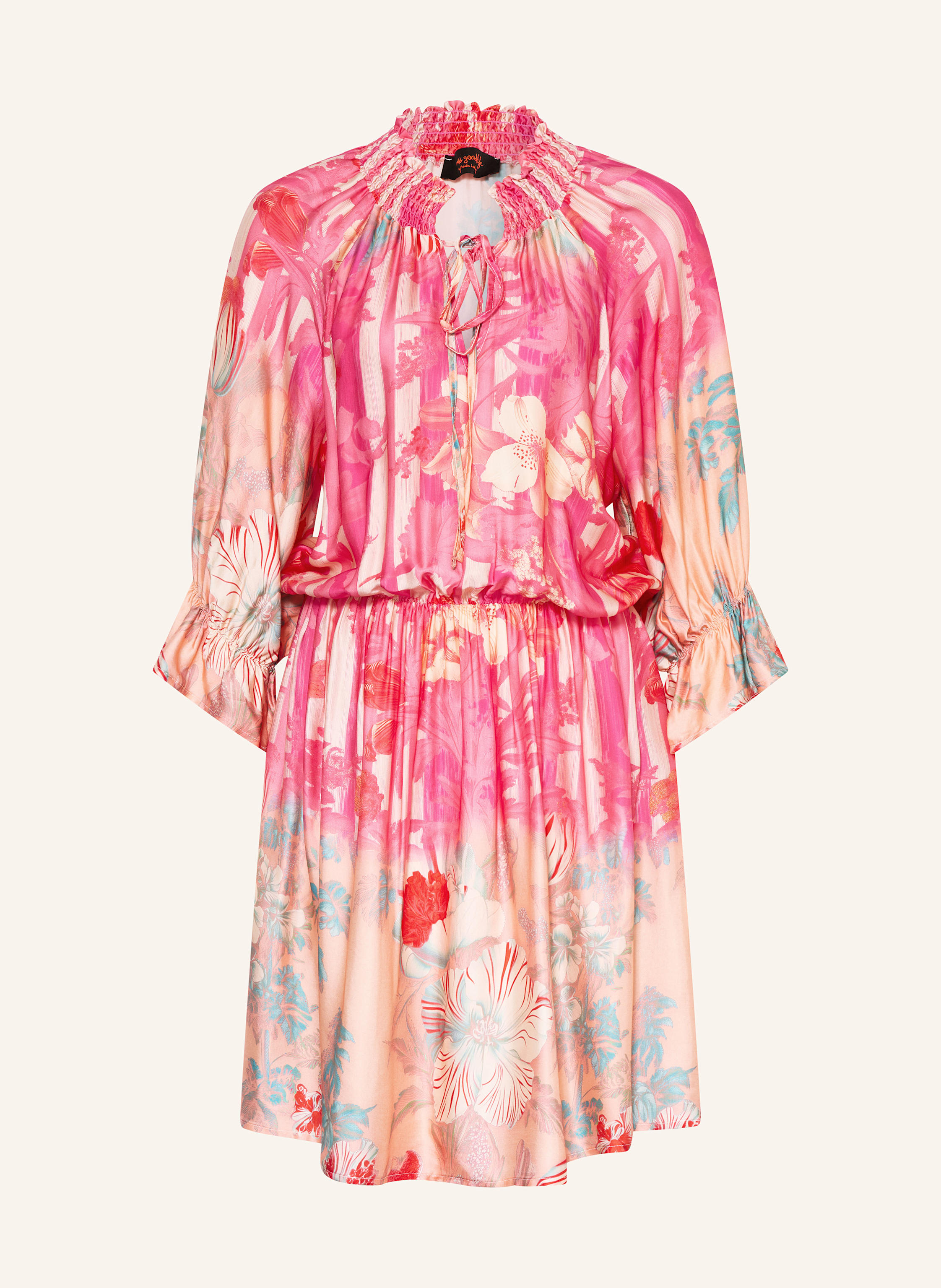 miss goodlife Satinkleid in pink / creme