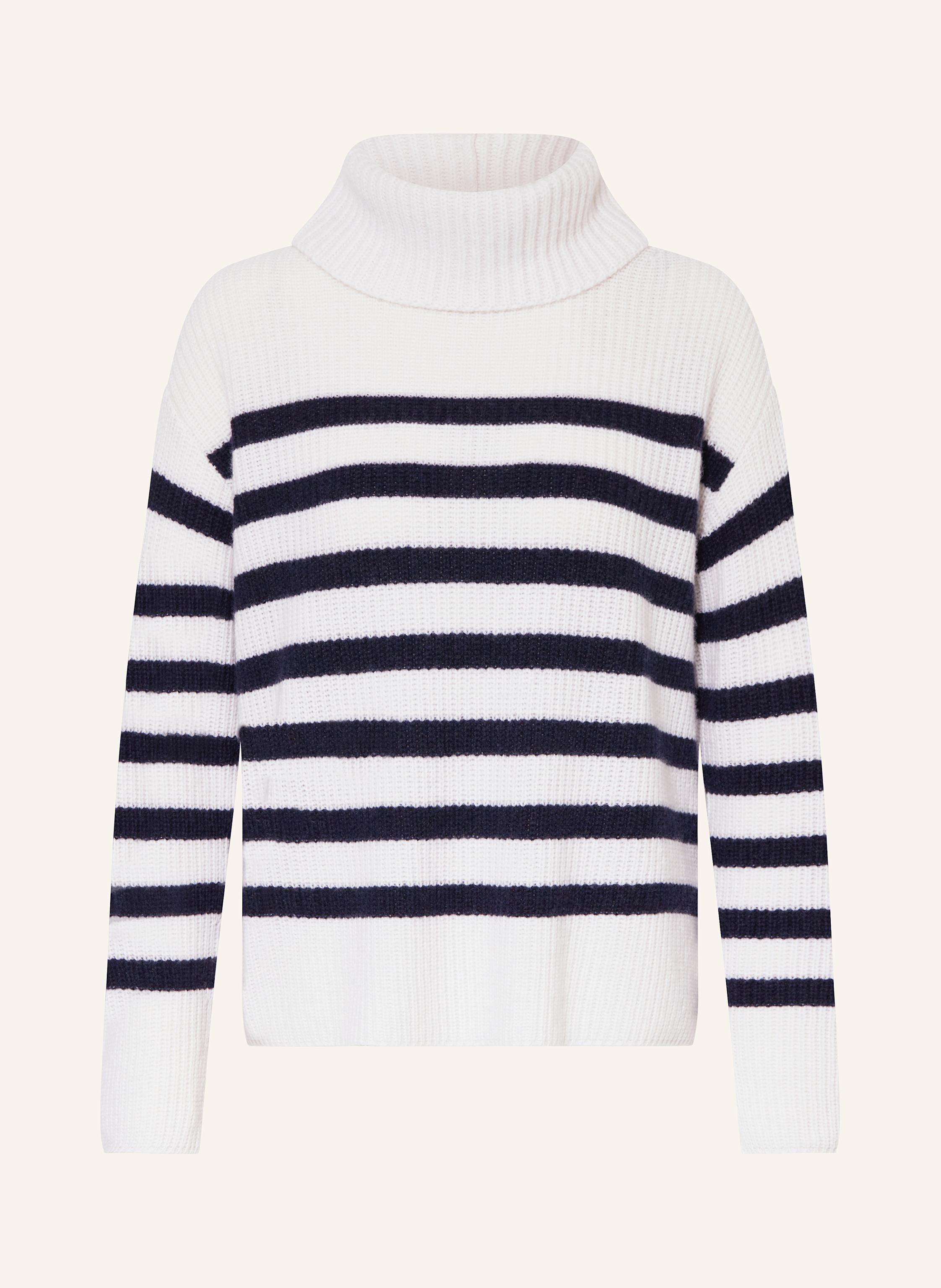 lilienfels Rollkragenpullover mit Cashmere in ecru/ dunkelblau