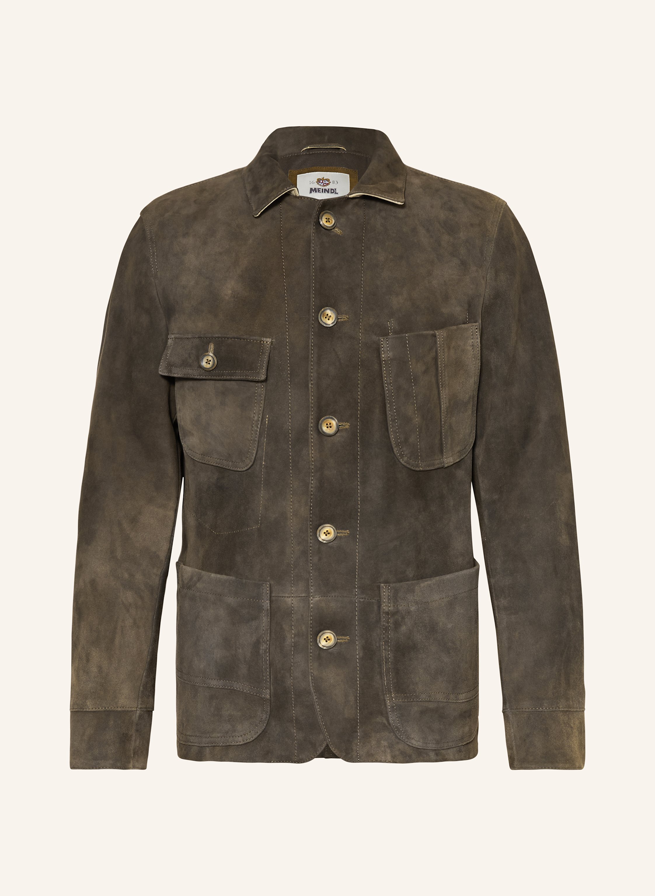 MEINDL Leder-Overjacket HIRSCH in dunkelgrau