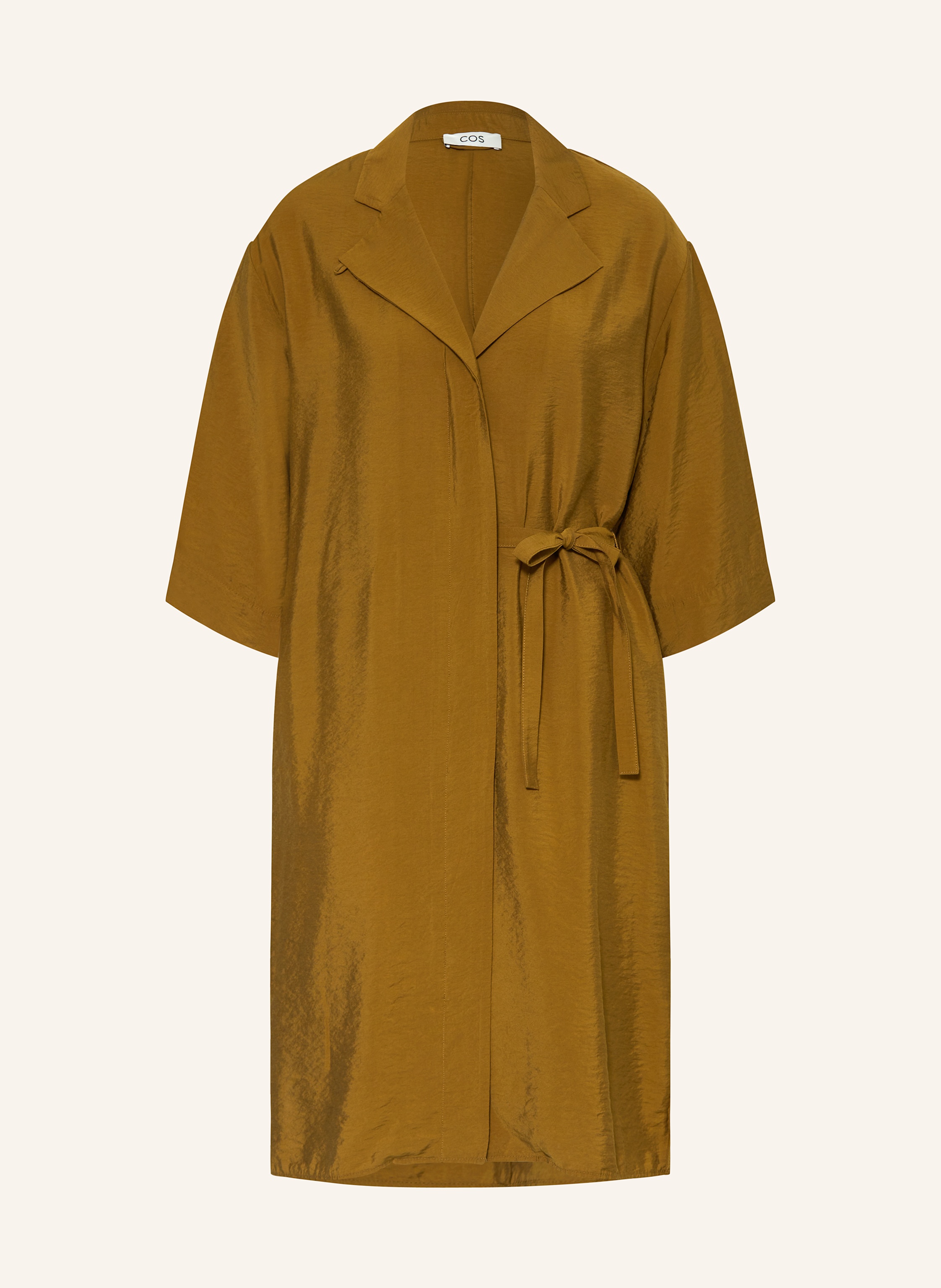COS Kleid mit 3/4-Arm in cognac