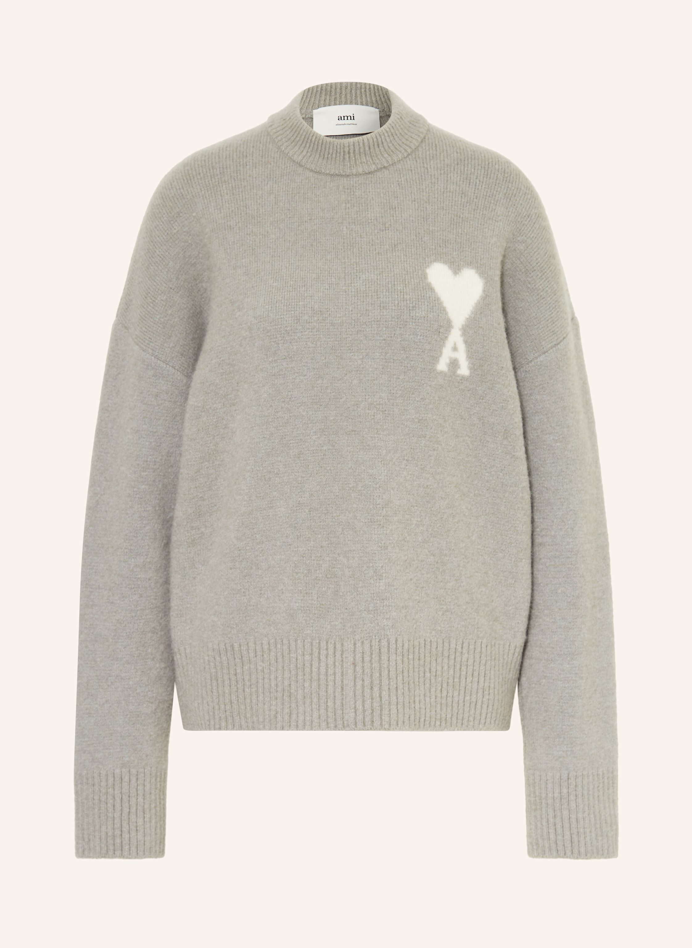 AMI PARIS Pullover mit Alpaka in grau