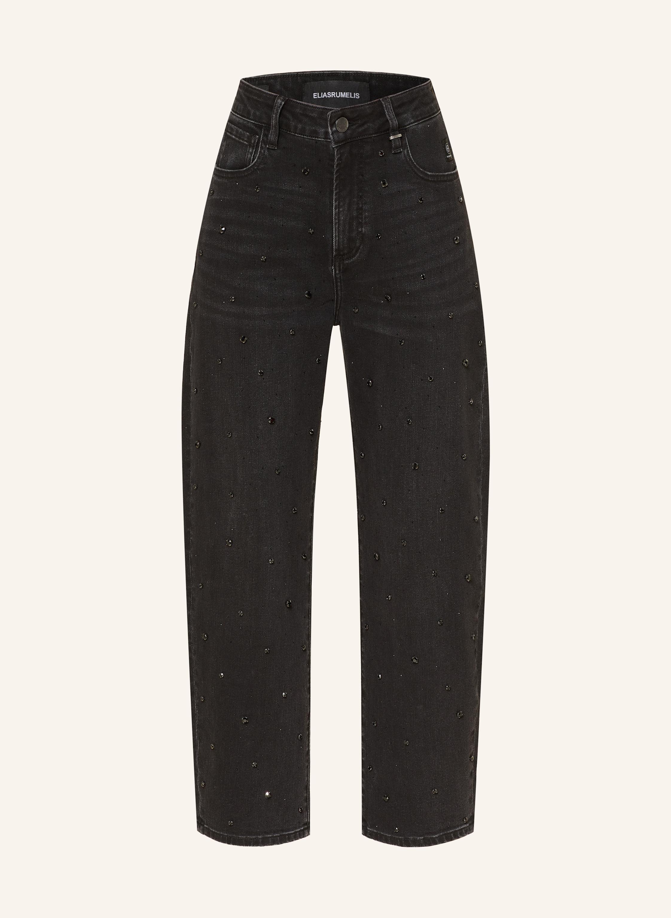 ELIAS RUMELIS Barrel Jeans YOANA mit Schmucksteinen in 1343 soot black