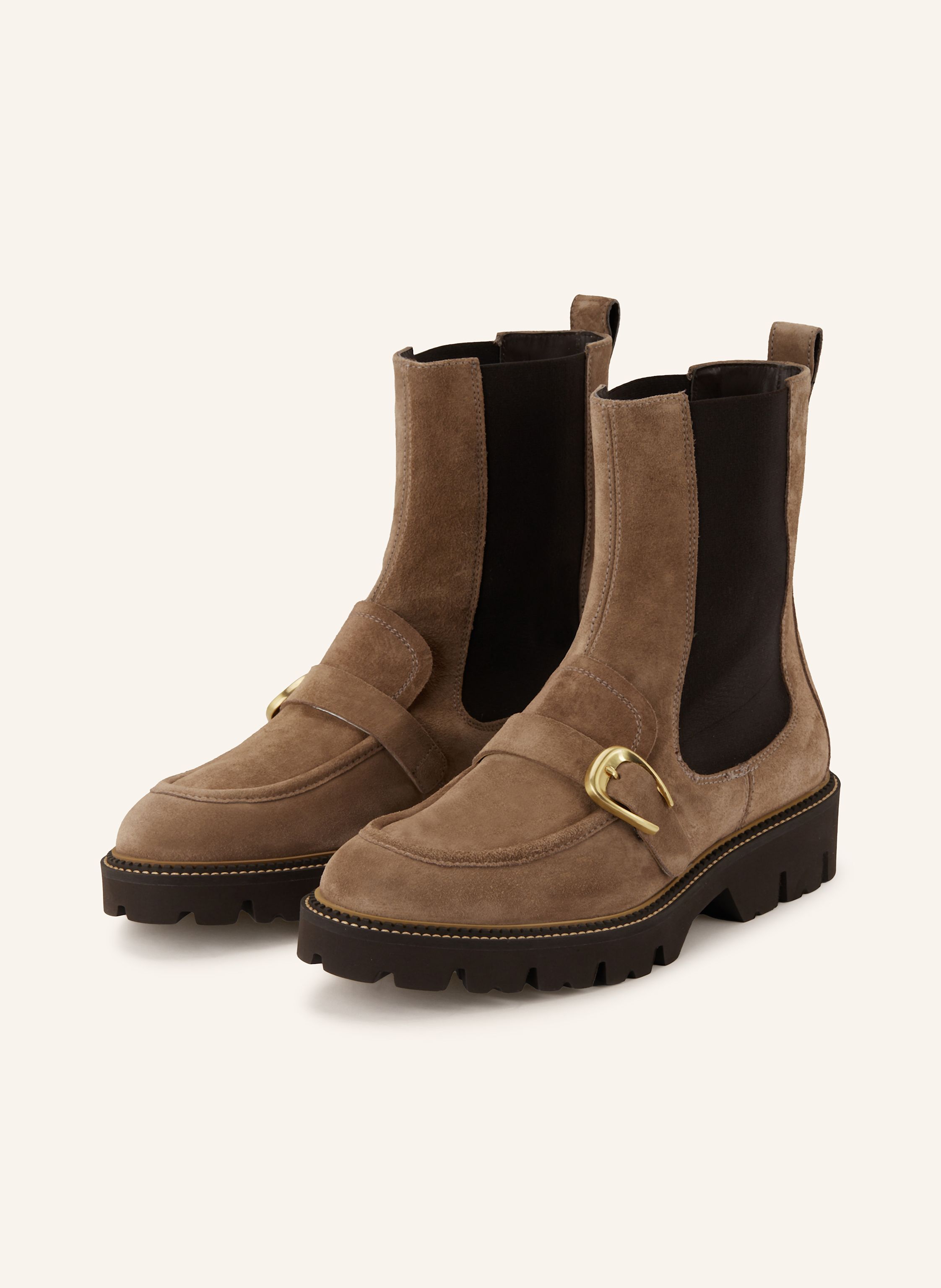 Pertini Chelsea-Boots in beige / dunkelbraun