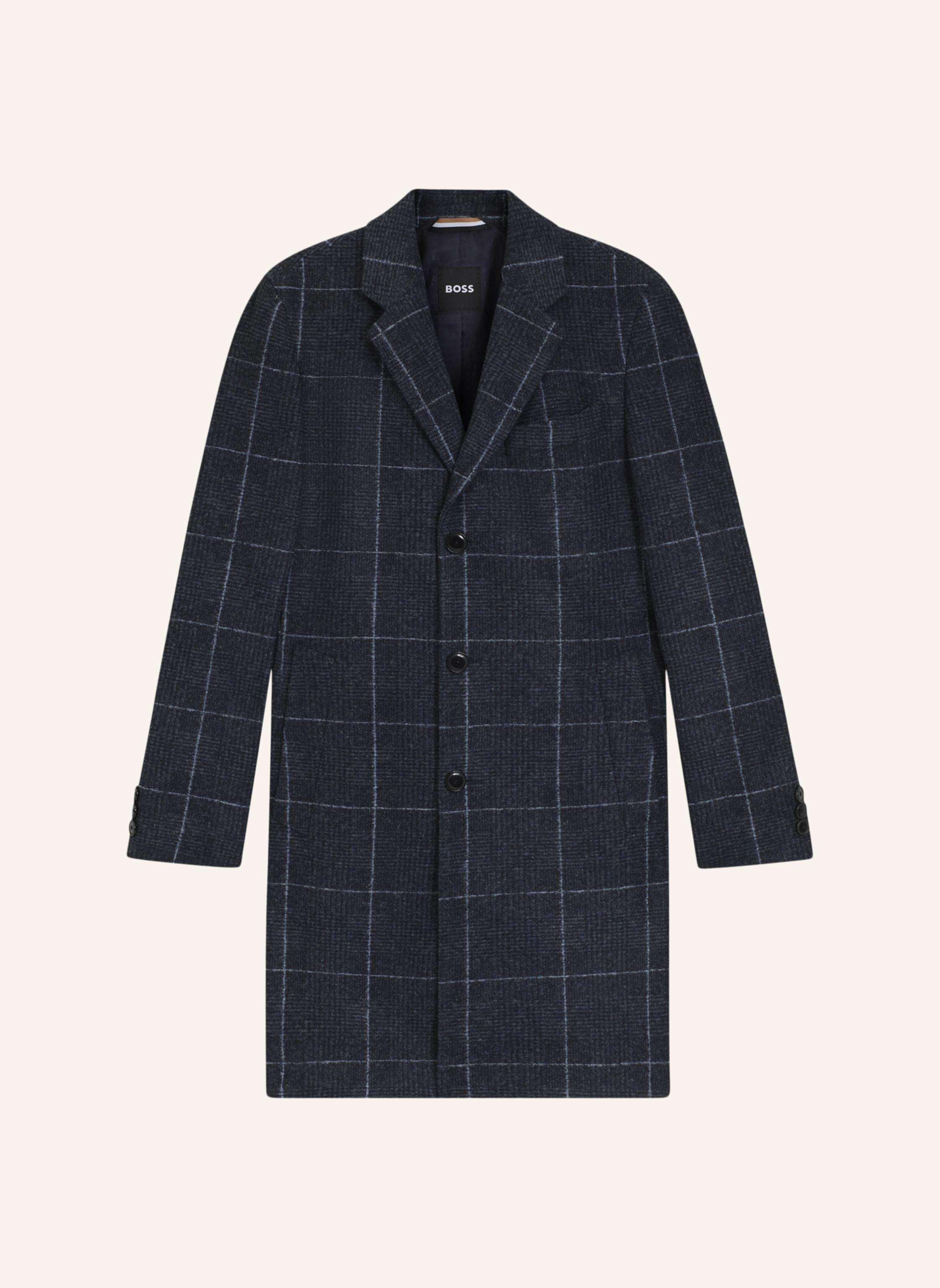 BOSS Klassischer Mantel H-HYDE-J-254 Slim Fit in dunkelblau