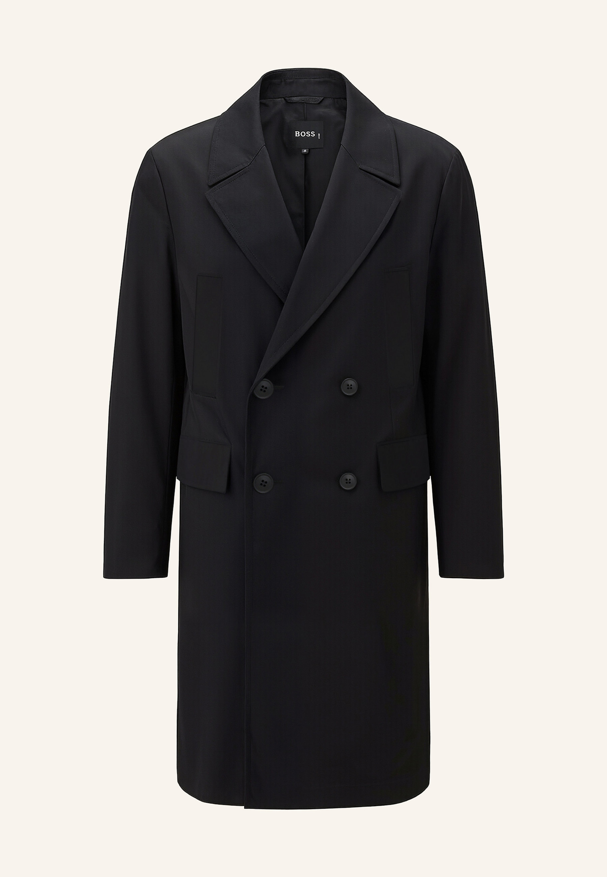 BOSS Klassischer Mantel C-CALE-DB-3IN1251BTC Relaxed Fit in schwarz