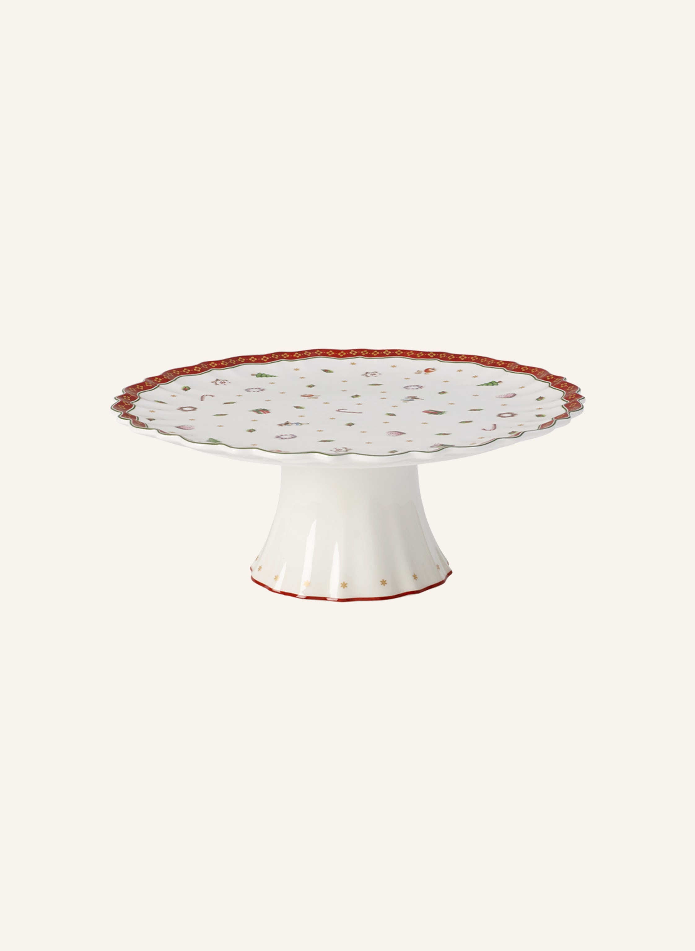 Villeroy & Boch Kuchenplatte auf Fuß TOY'S DELIGHT in rot/ weiss