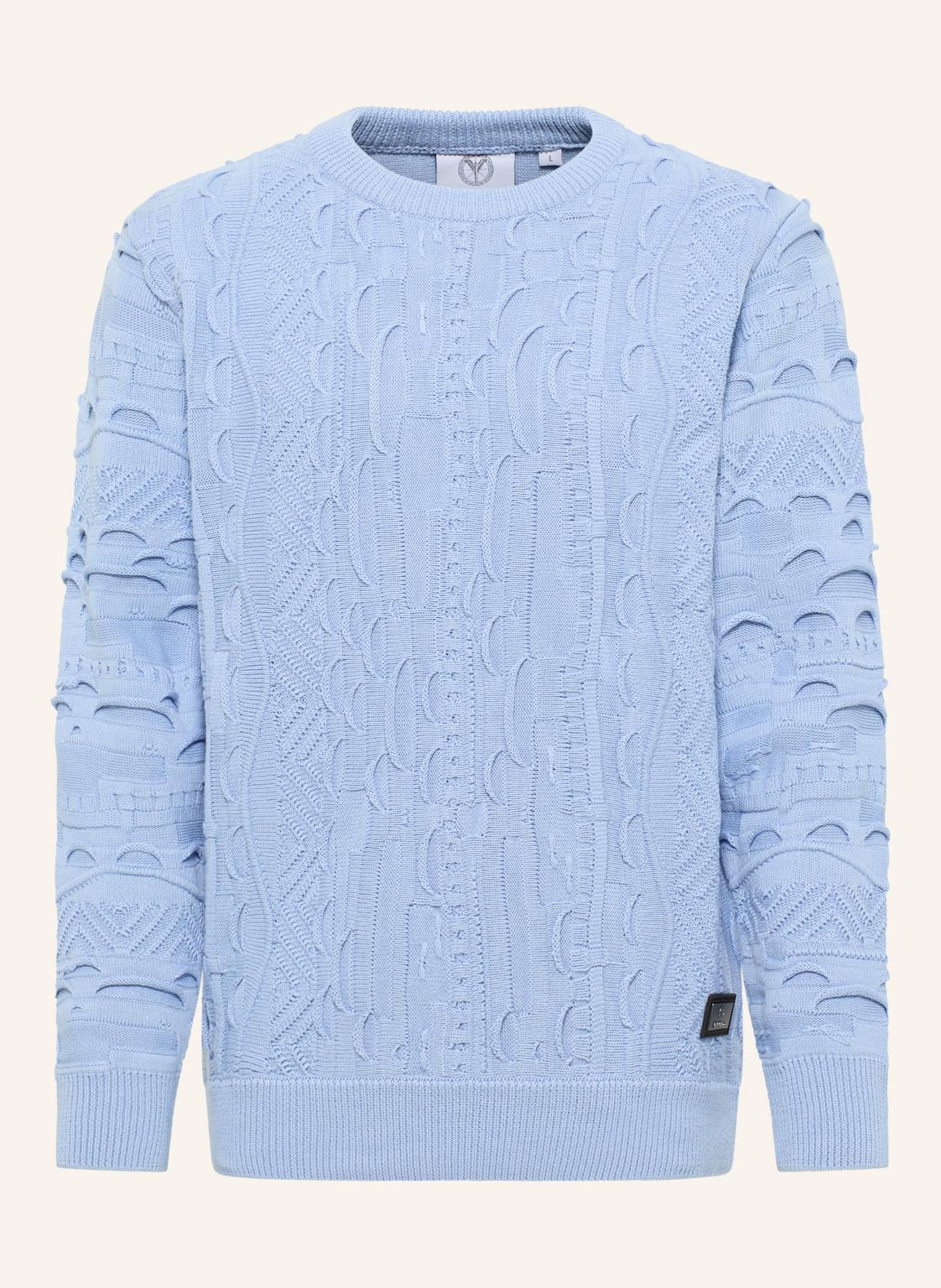 CARLO COLUCCI Unifarbener Strickpullover ESPOSINI in hellblau