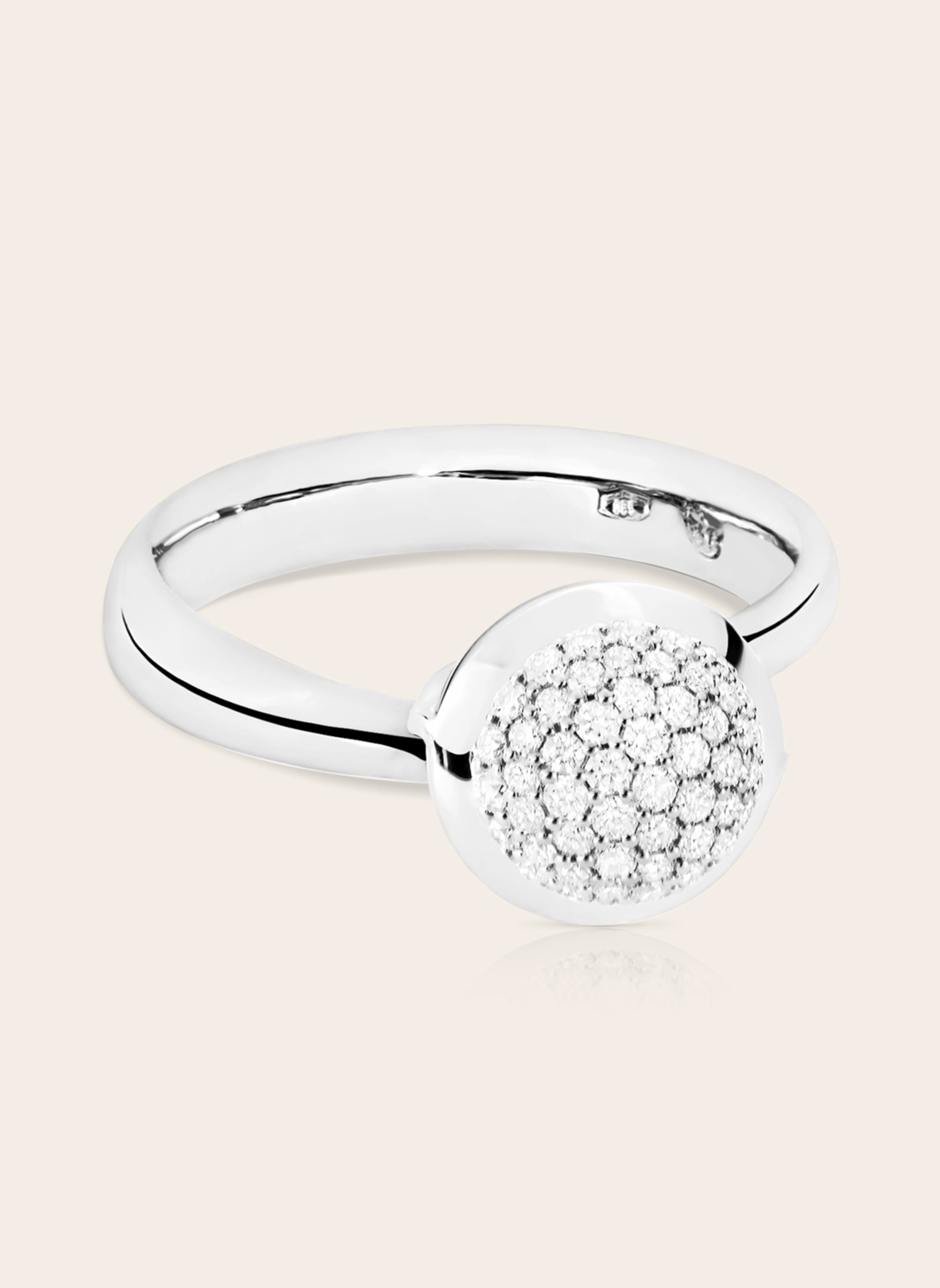 TAMARA COMOLLI Ring RING BOUTON SMALL DIAMOND PAVÉ aus 18K Weißgold mit ...