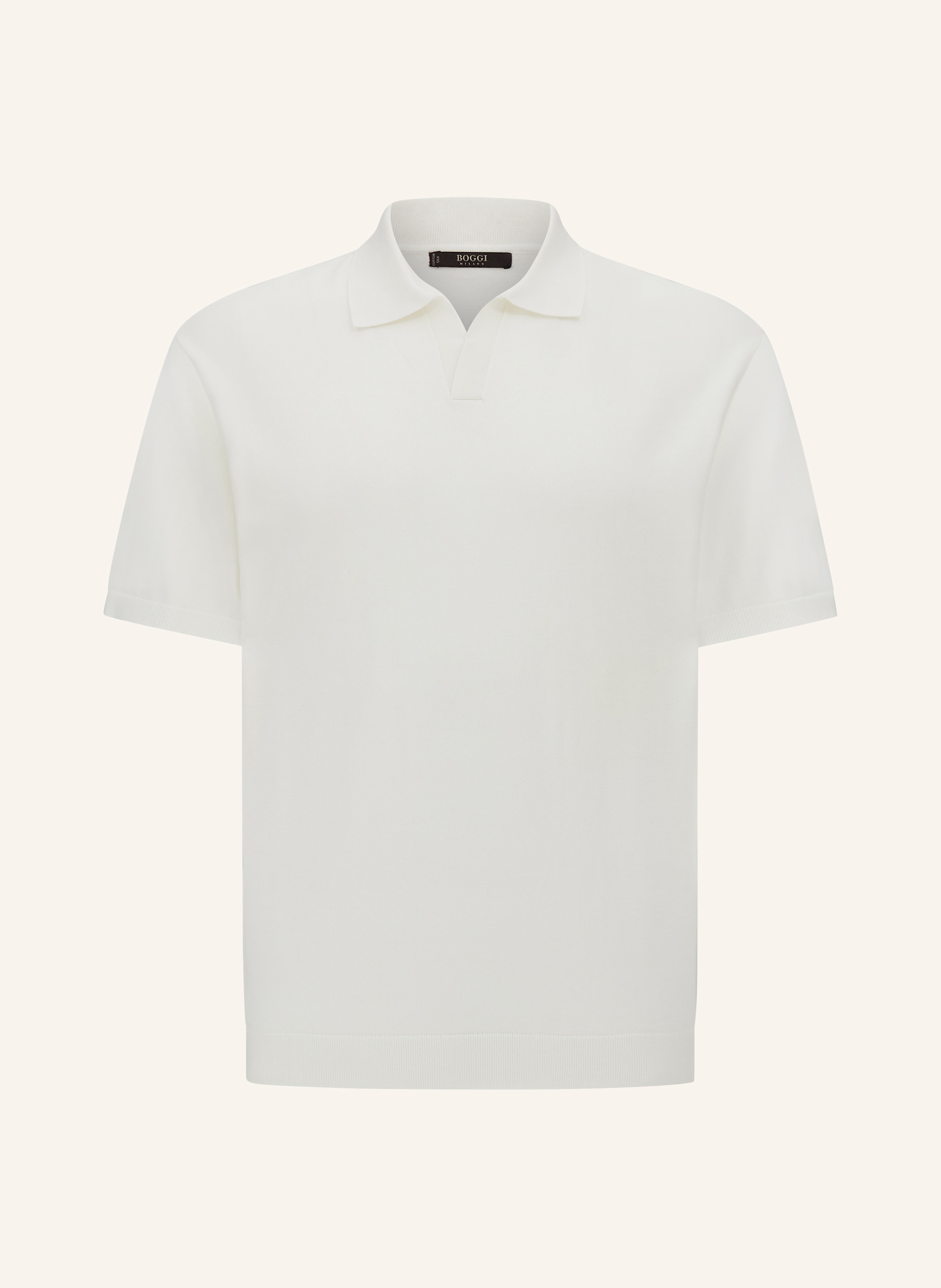 BOGGI MILANO Strick-Poloshirt in weiss