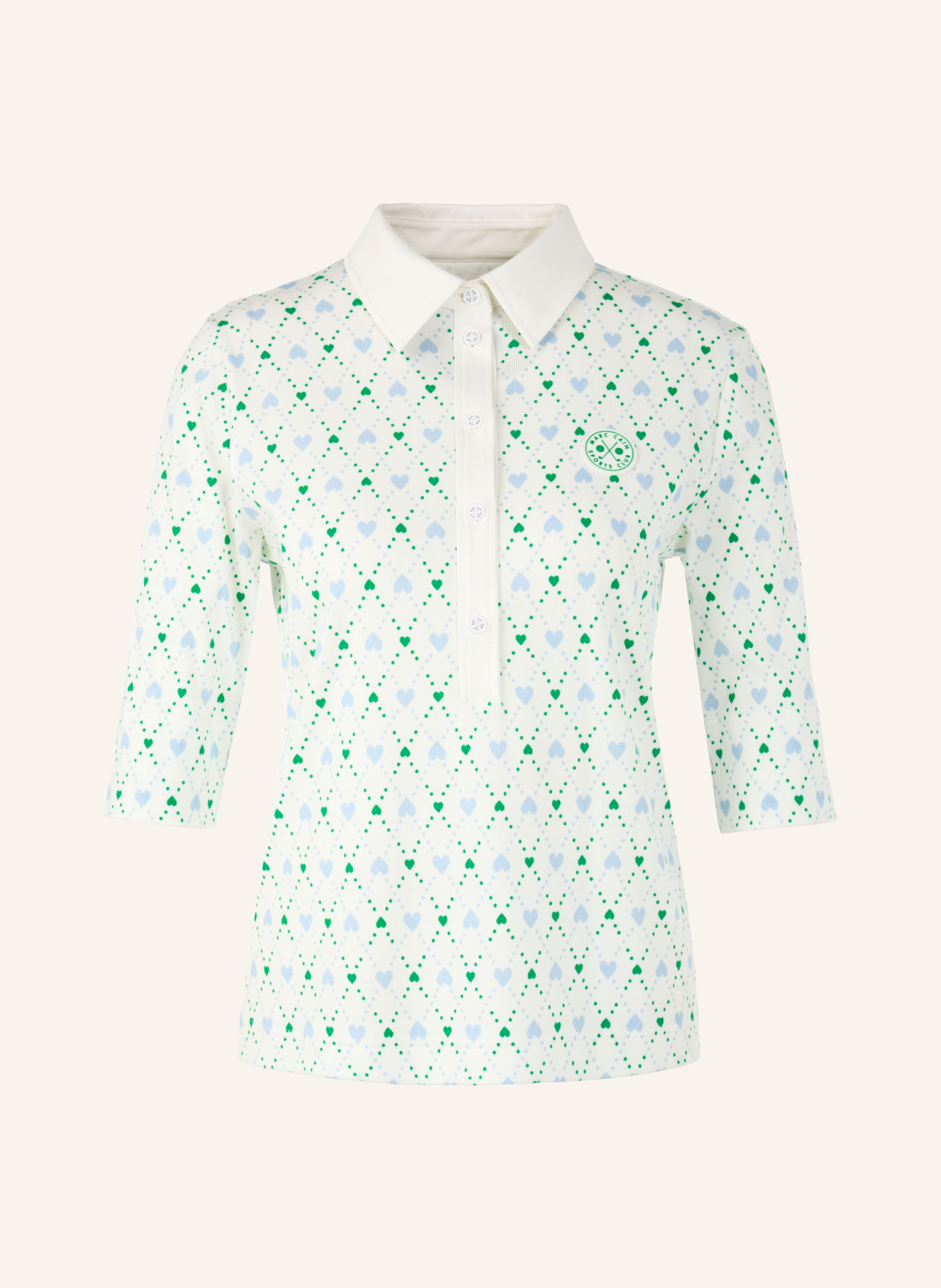 MARC CAIN Poloshirt in weiss/ creme