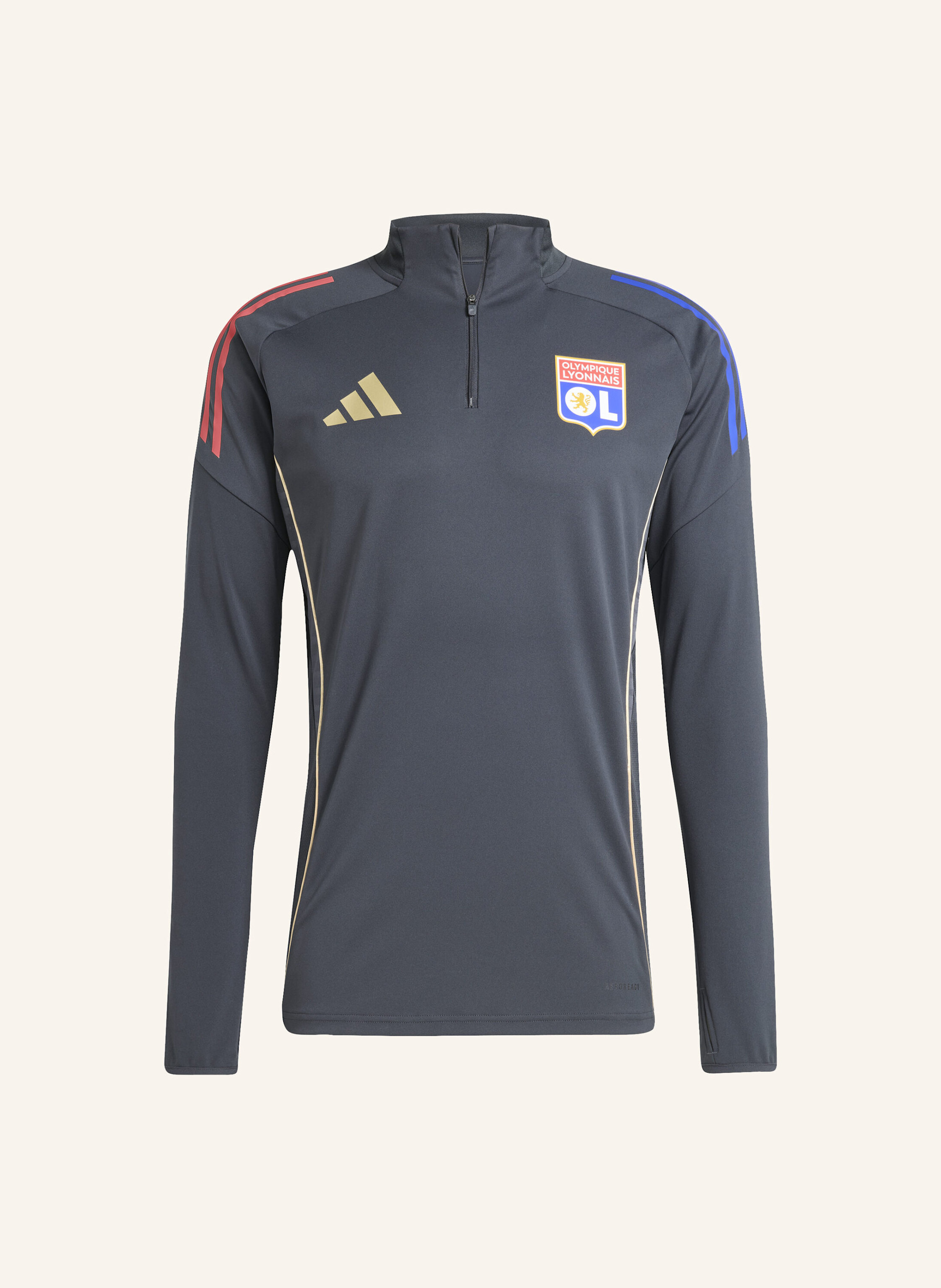 adidas OLYMPIQUE LYON TIRO 25 COMPETITION TRAININGSOBERTEIL in grau/ beige