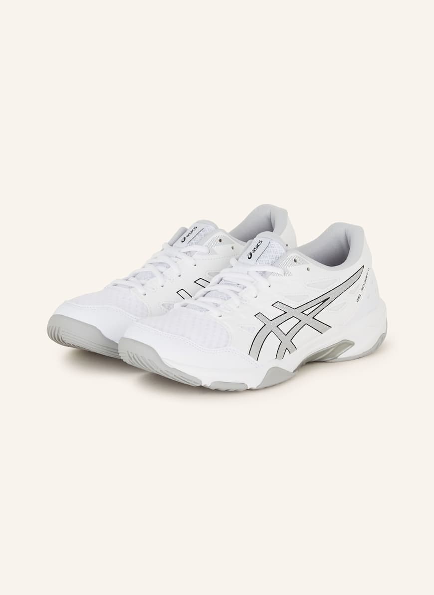 ASICS GEL ROCKET 11 indoor shoes in white silver