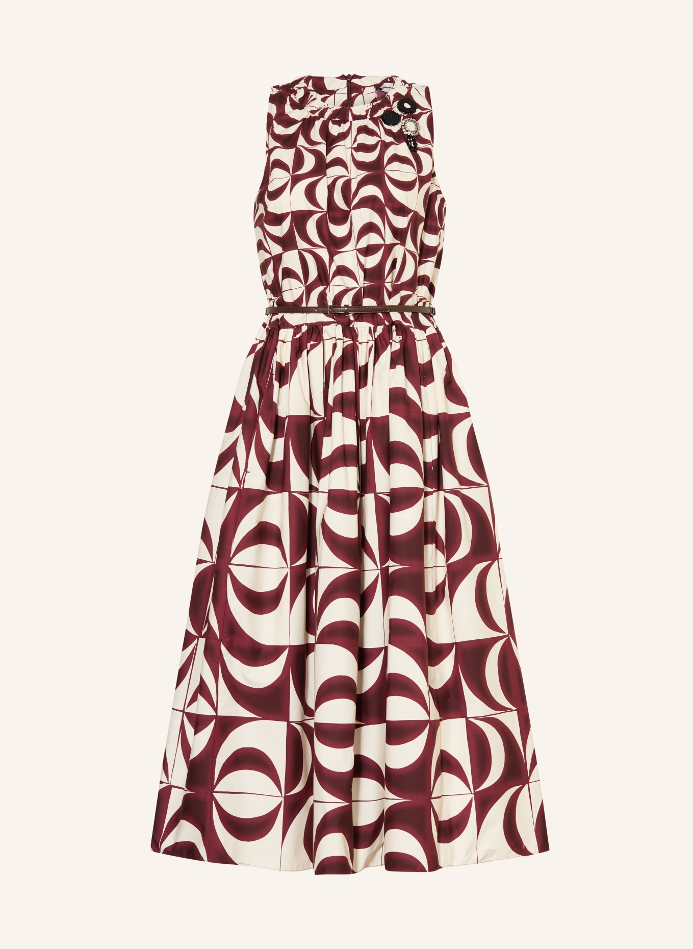 S Max Mara Kleid STMSALATO in dunkelrot / weiss